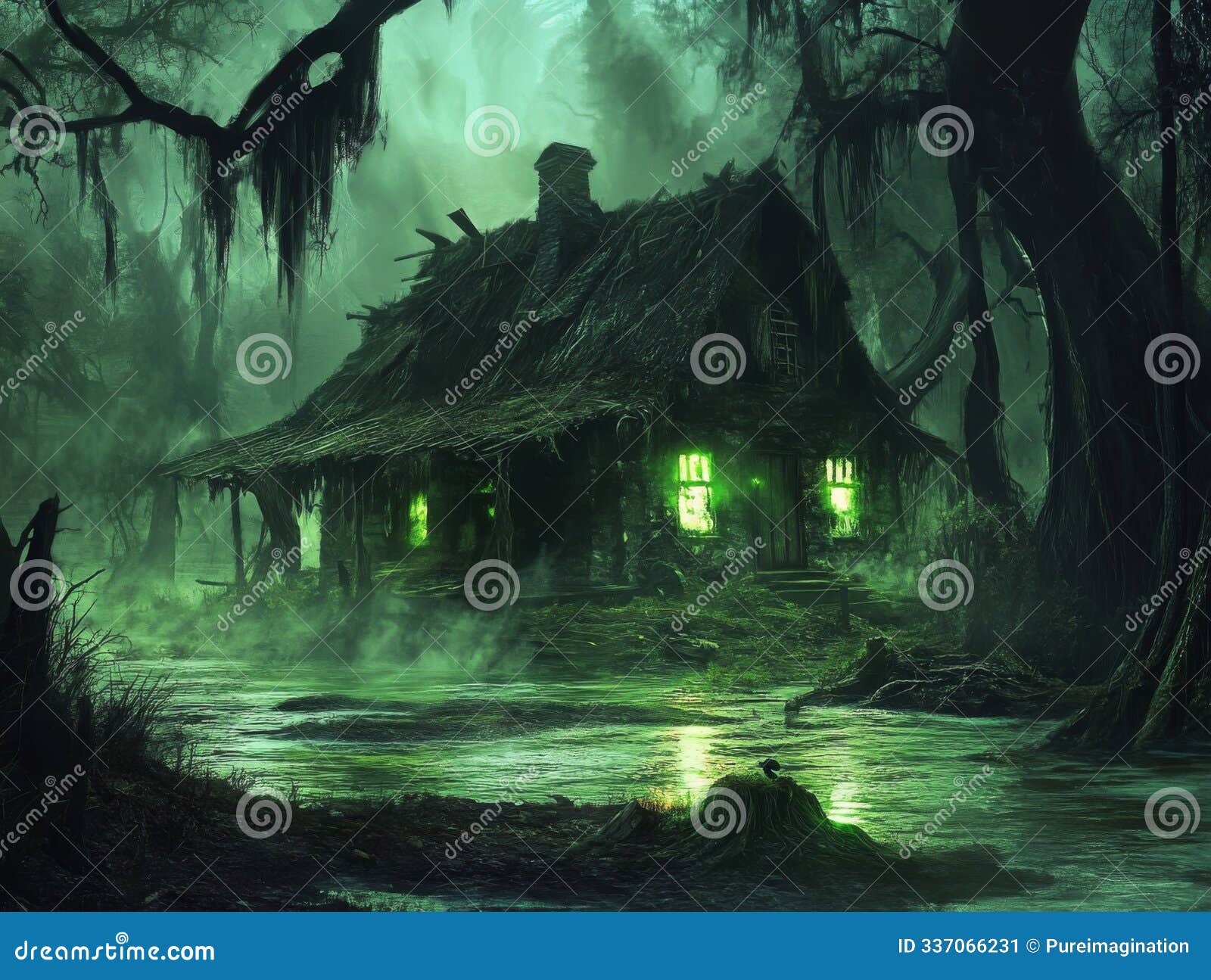 Mysterious Cabin In The Lonely Woods, Old Rustic Wooden Cottage, Nature ...