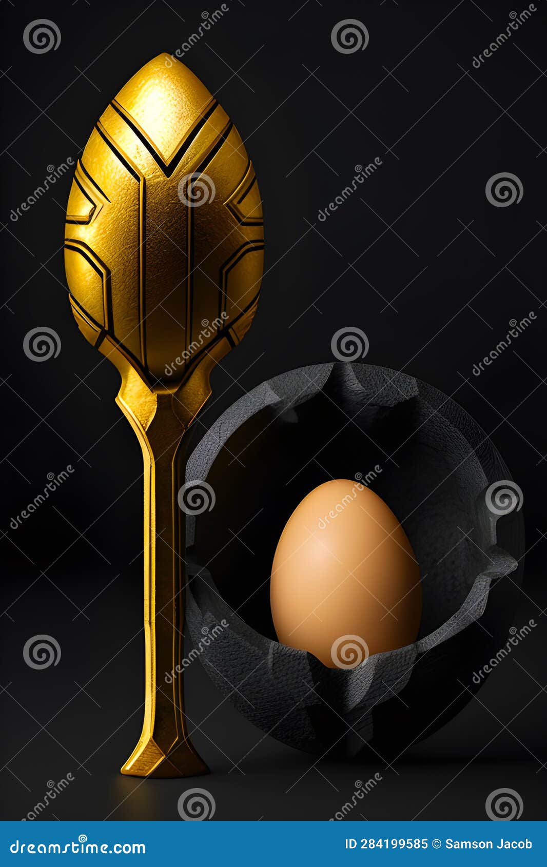 Alien Egg and Real Egg in a Dark Background Generative Ai Stock ...