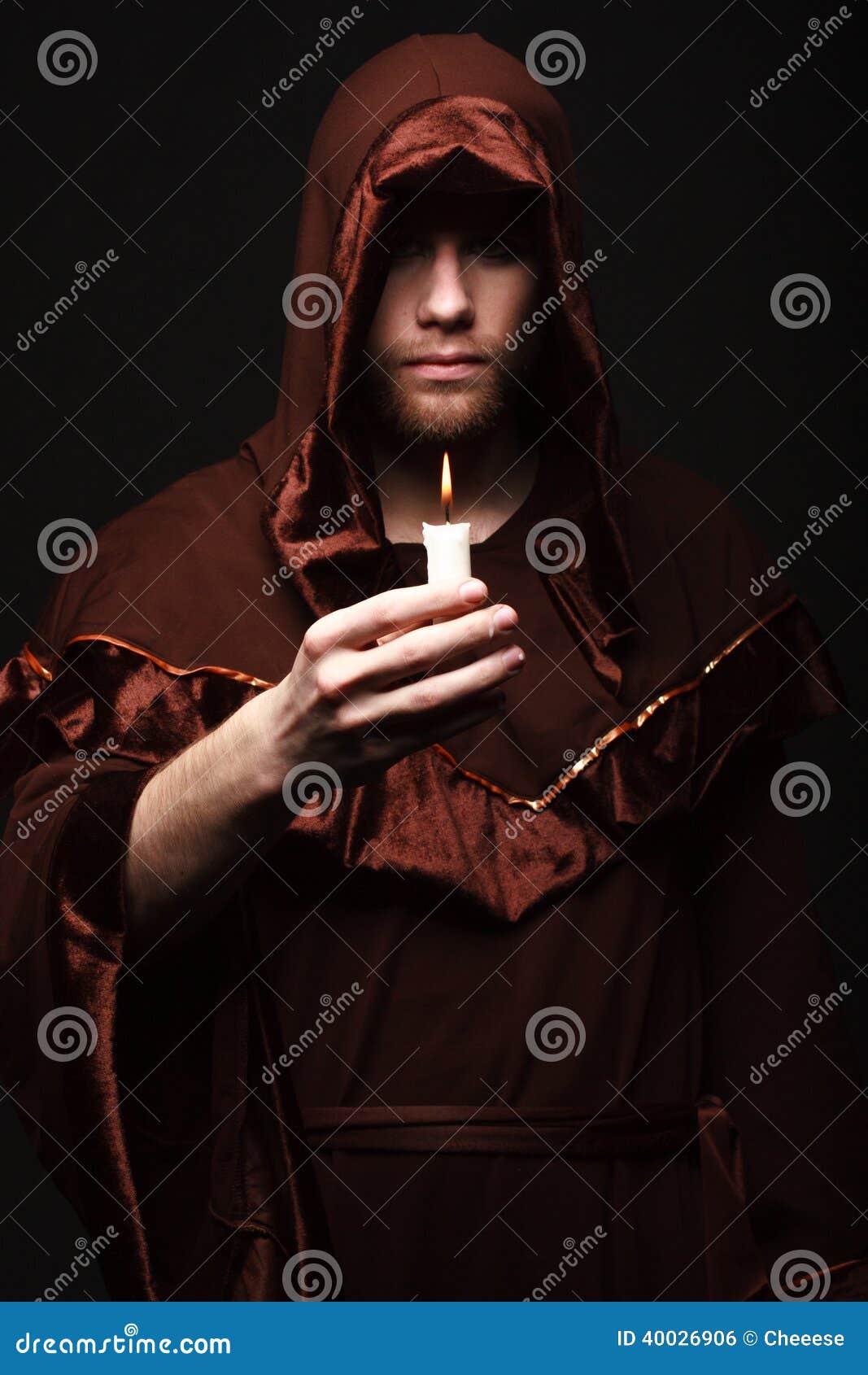 Mysterious Catholic monk stock photo. Image of magician - 40026906
