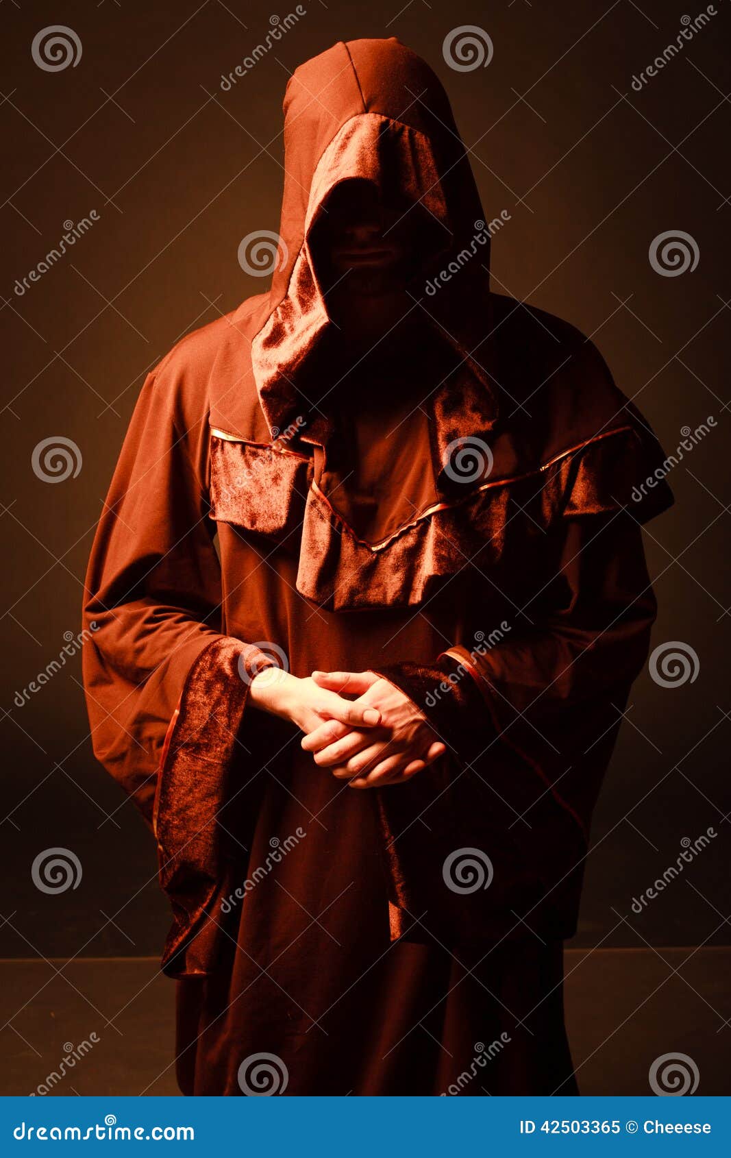Mysterious Catholic monk. stock image. Image of dark - 42503365