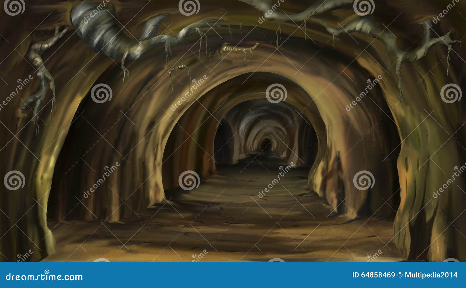 Mysterious Cave With Magical Crystals Cartoon Vector | CartoonDealer ...