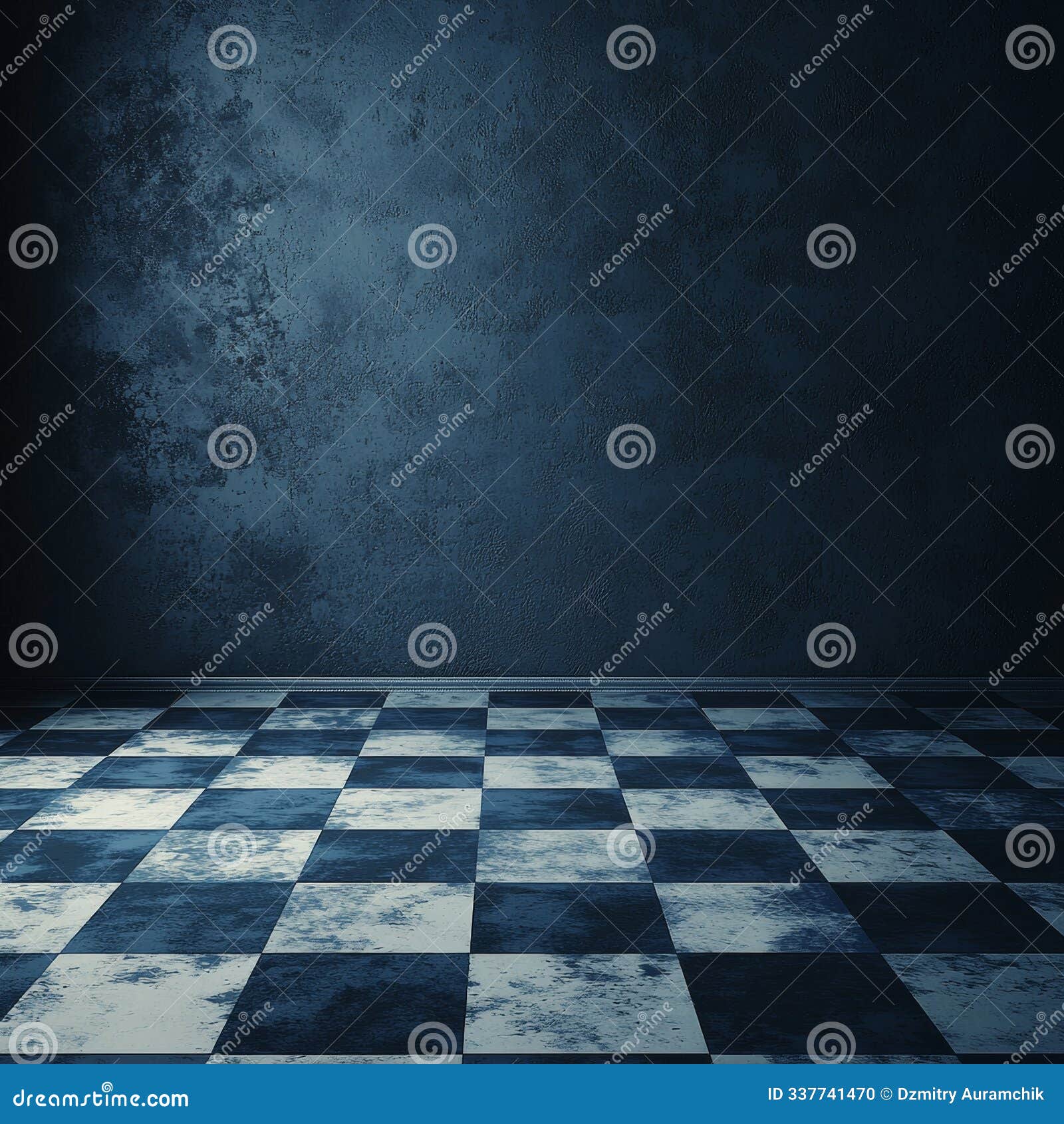 A Mysterious Checkerboard Floor Emerges from the Shadows. the Dark ...
