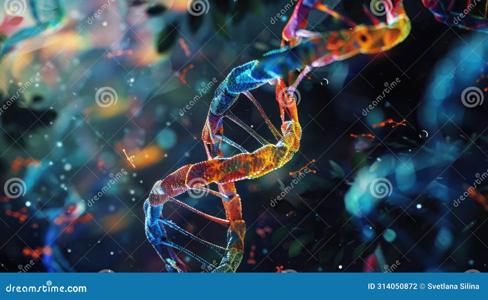 Mysterious and Complex, Colorful DNA Strands Visualize Genetics in a ...