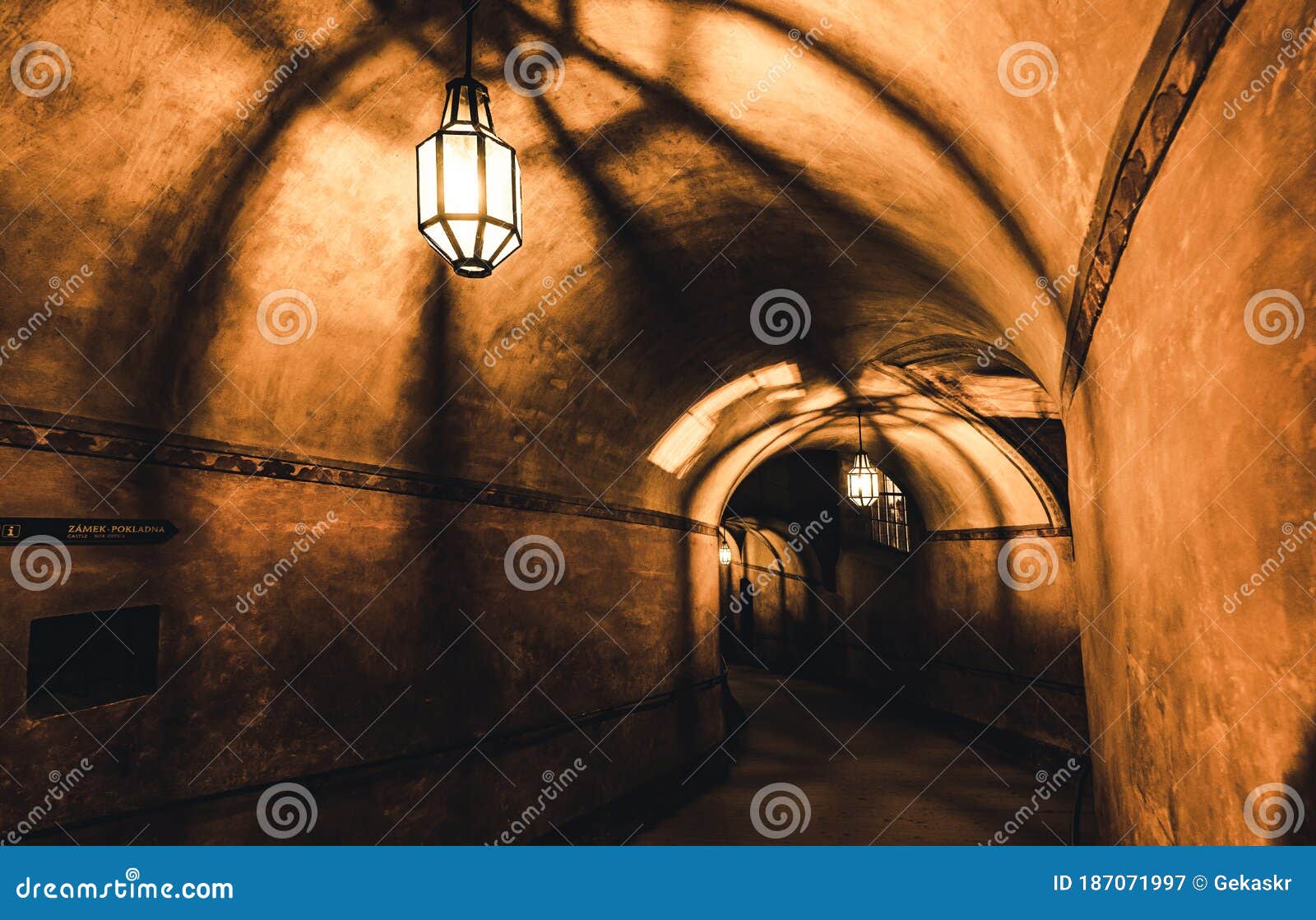 Mysterious Corridor in the Old Dungeon Stock Image - Image of arch ...