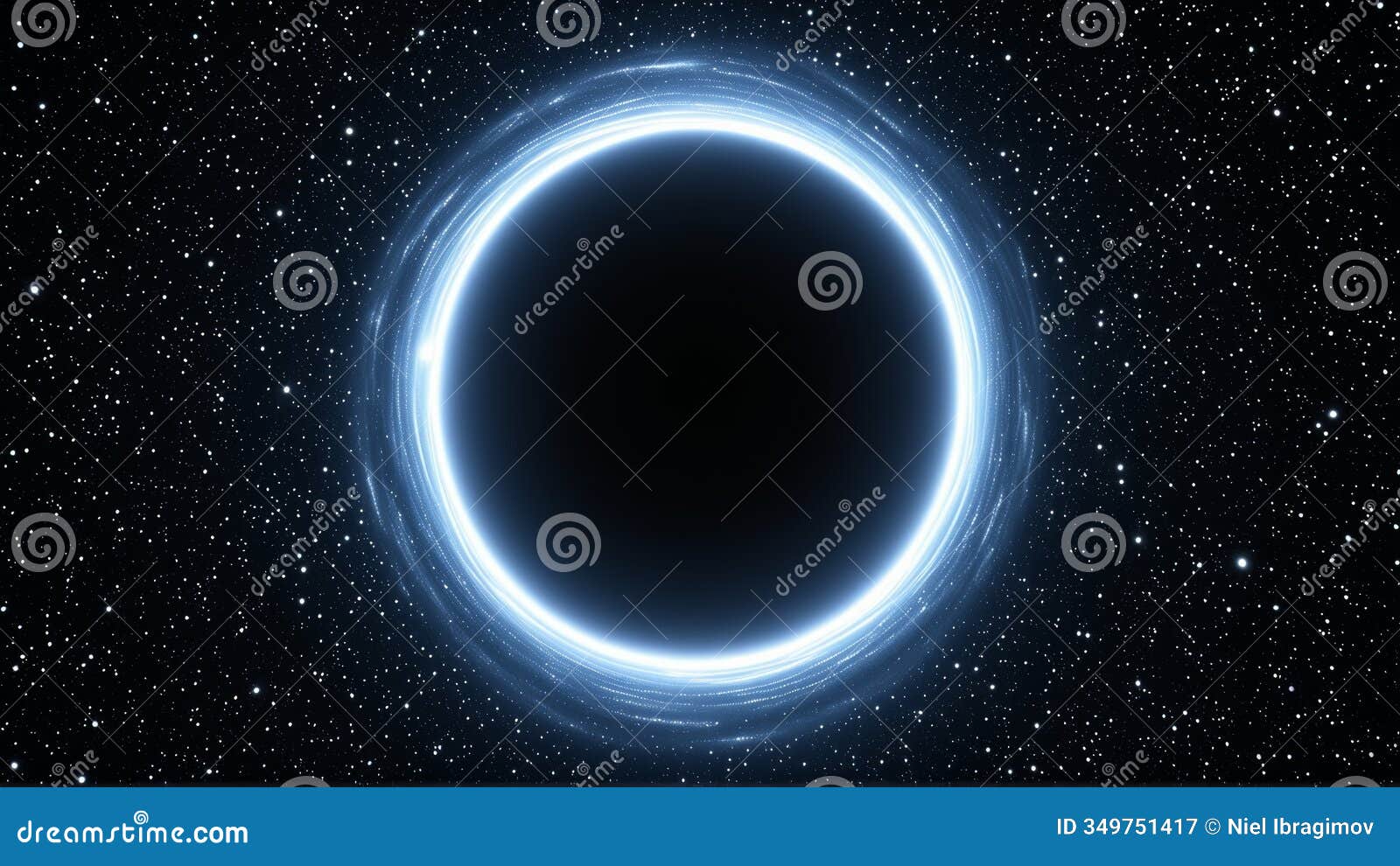 Mysterious Cosmic Black Hole with Glowing Accretion Disk Amidst Starry ...