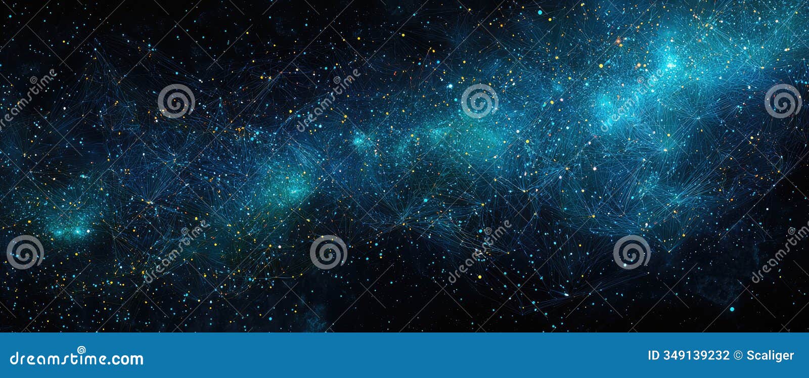 Mysterious Cosmic Nebula with Abstract Digital Patterns and Starry ...