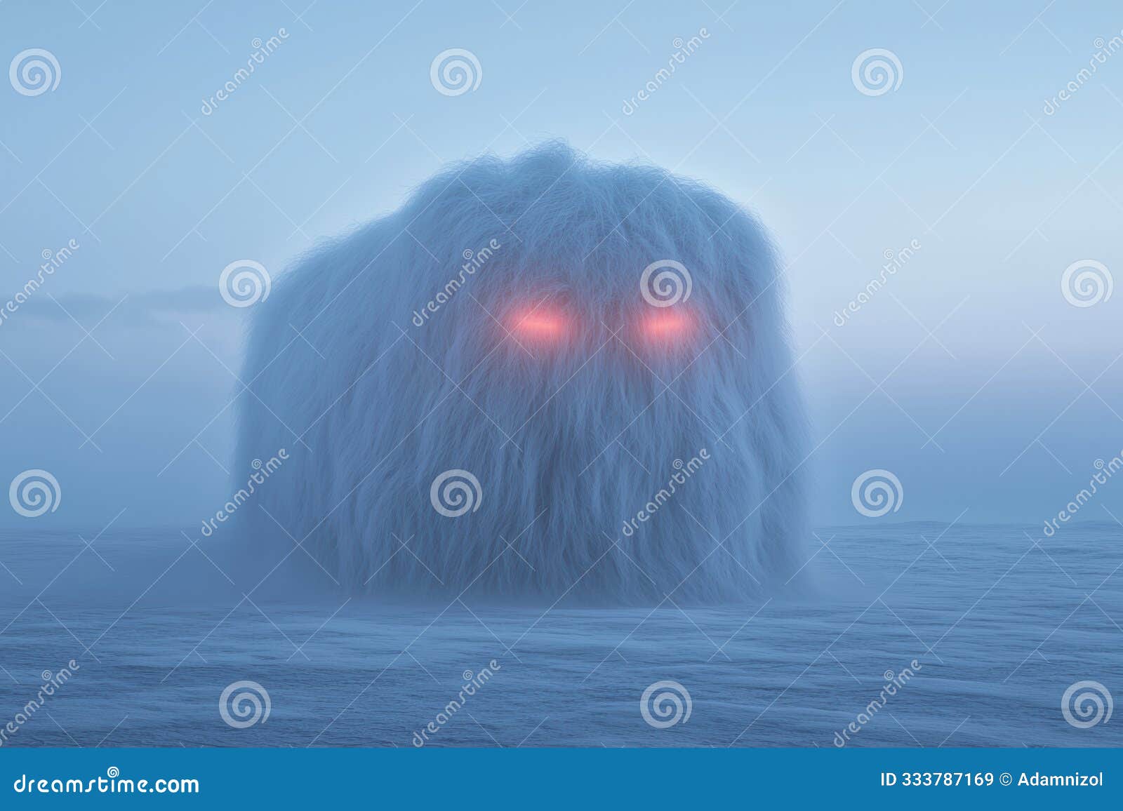 Mysterious Creature Emerging from the Fog Stock Illustration ...