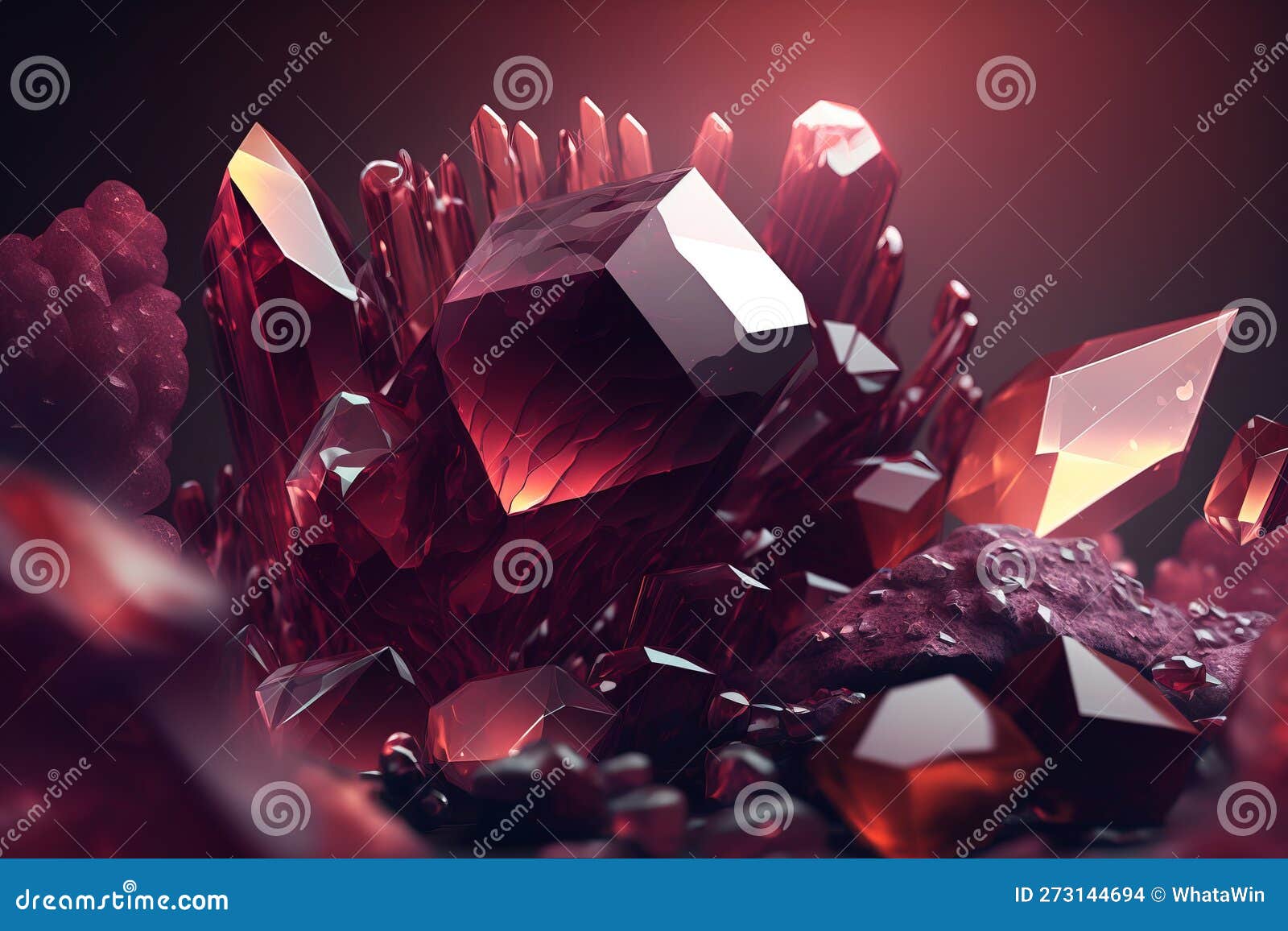 Mysterious Red Crystal Abstract Generative Background Stock ...