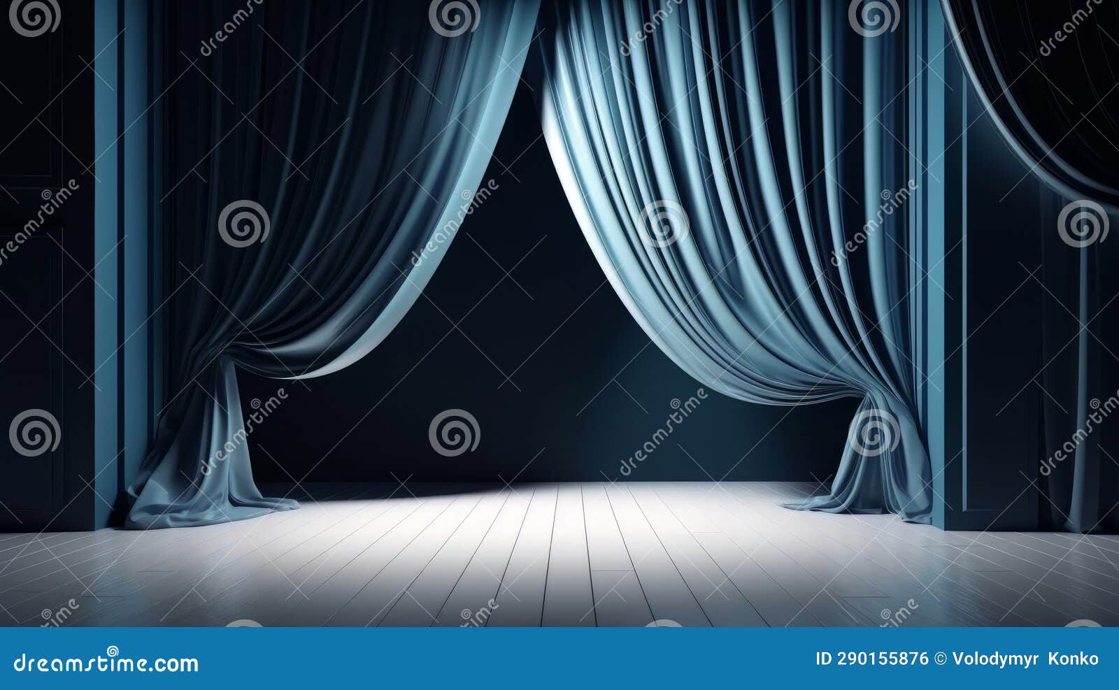 A Mysterious Dark Room with a Dramatic Curtain and Textured Floor ...