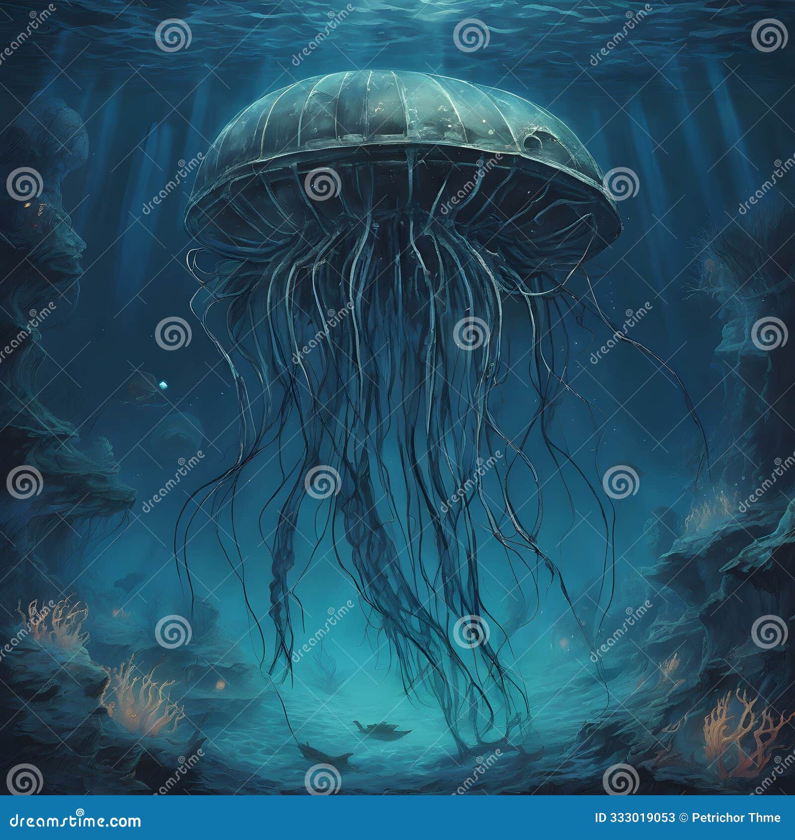 Mysterious Deep Sea: into the Abyss of the Unknown Stock Image - Image ...