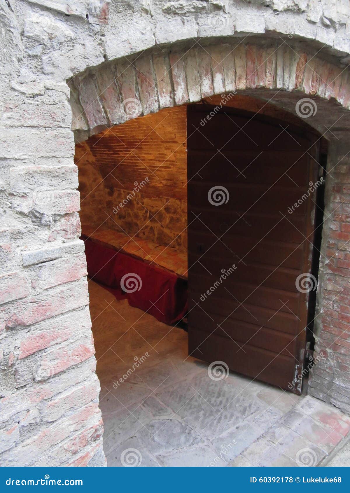 Mysterious Door, Secret Entrance with Warm Light Inside Stock Photo ...