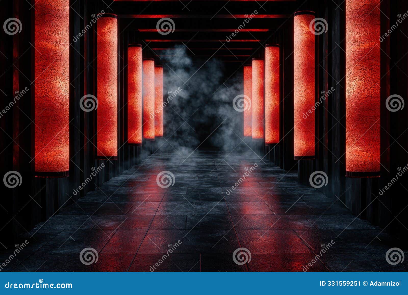 An Eerie Hallway Filled With Supernatural Fog In Abandoned Haunted ...