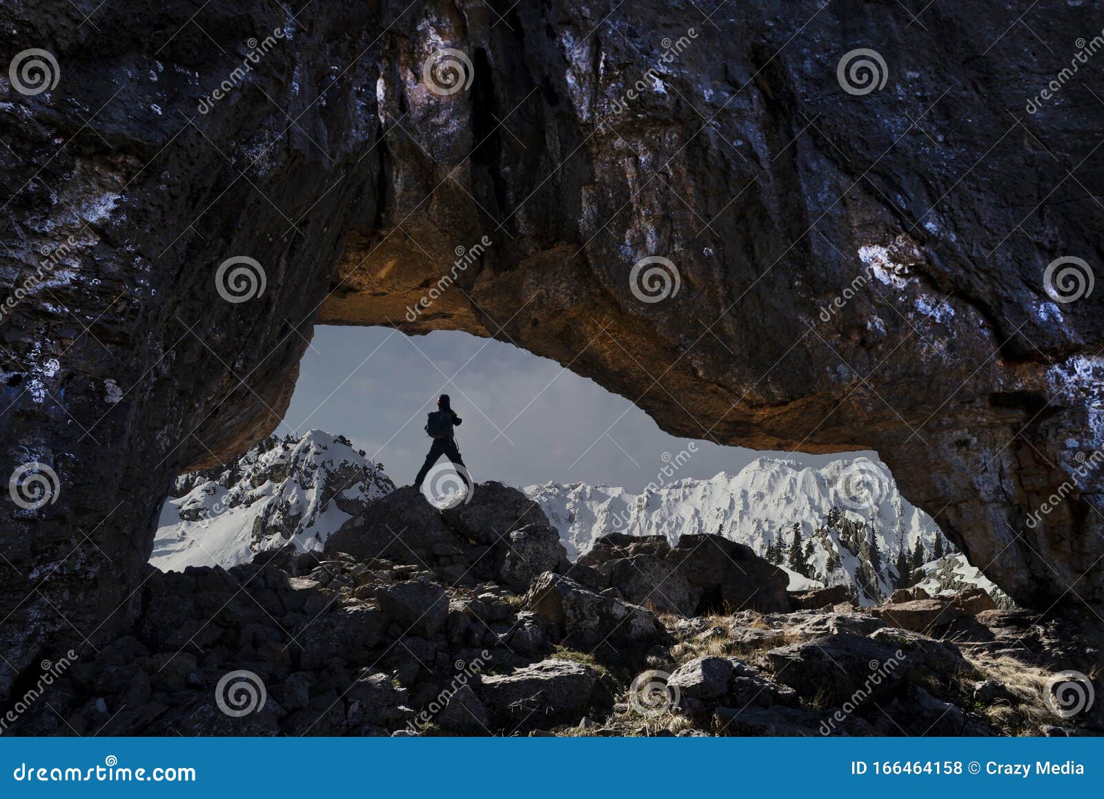 Mysterious Explorer At Night A Silhouetted Adventure Royalty-Free Stock ...