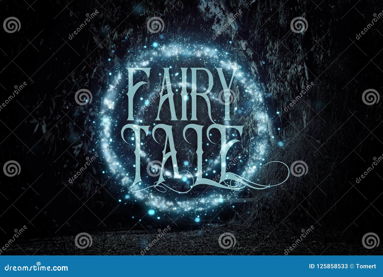 Mysterious Fairy Tale Background Of Dark And Haunted Forest With Text ...