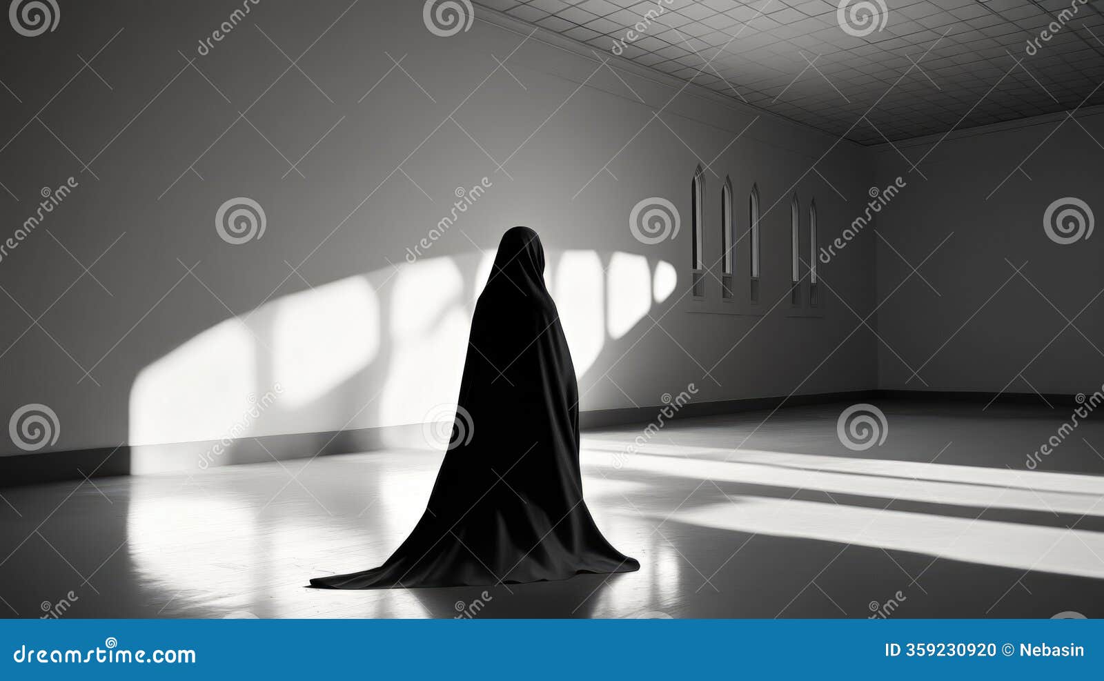 Sunlit Empty Dance Studio With Gleaming Wooden Floors And Large Windows ...