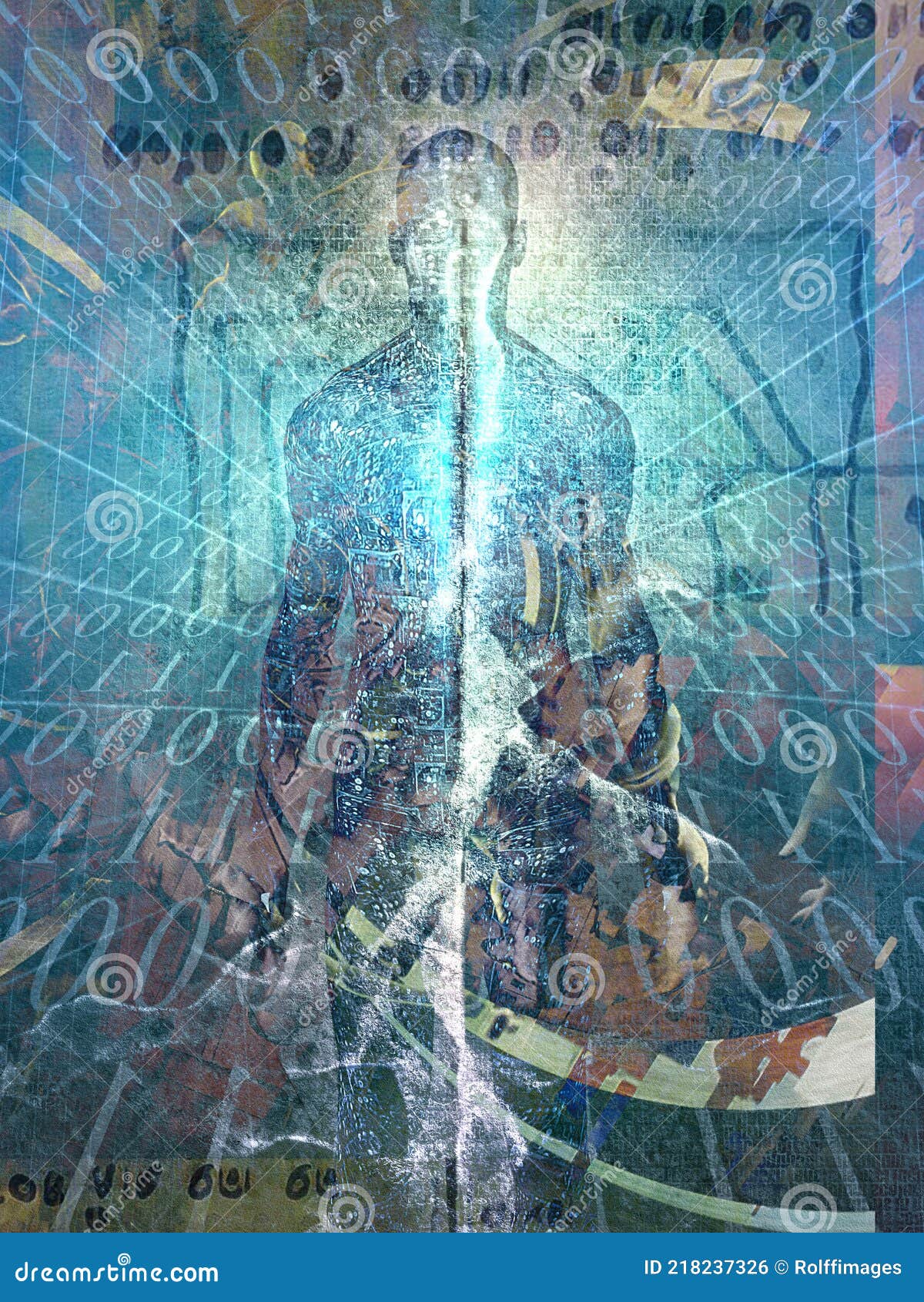 Mysterious Figure, Cloaked In Black, Walking Along Trail Through Eerie ...