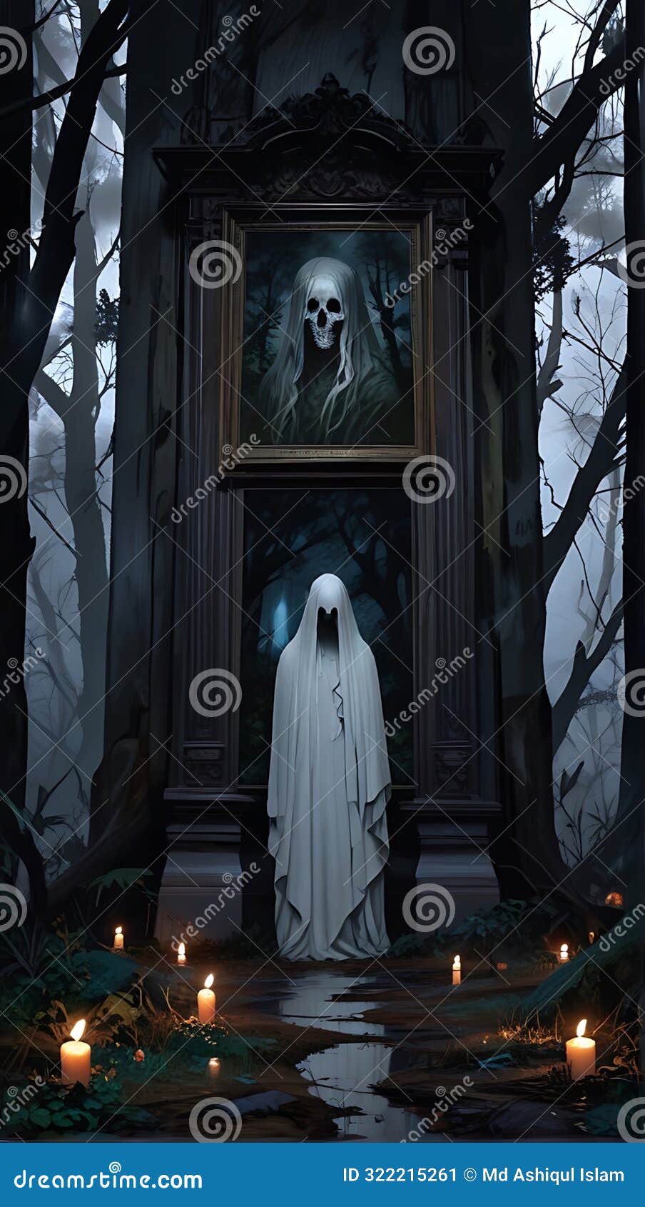 A Mysterious Figure in the Dark Stock Illustration - Illustration of ...