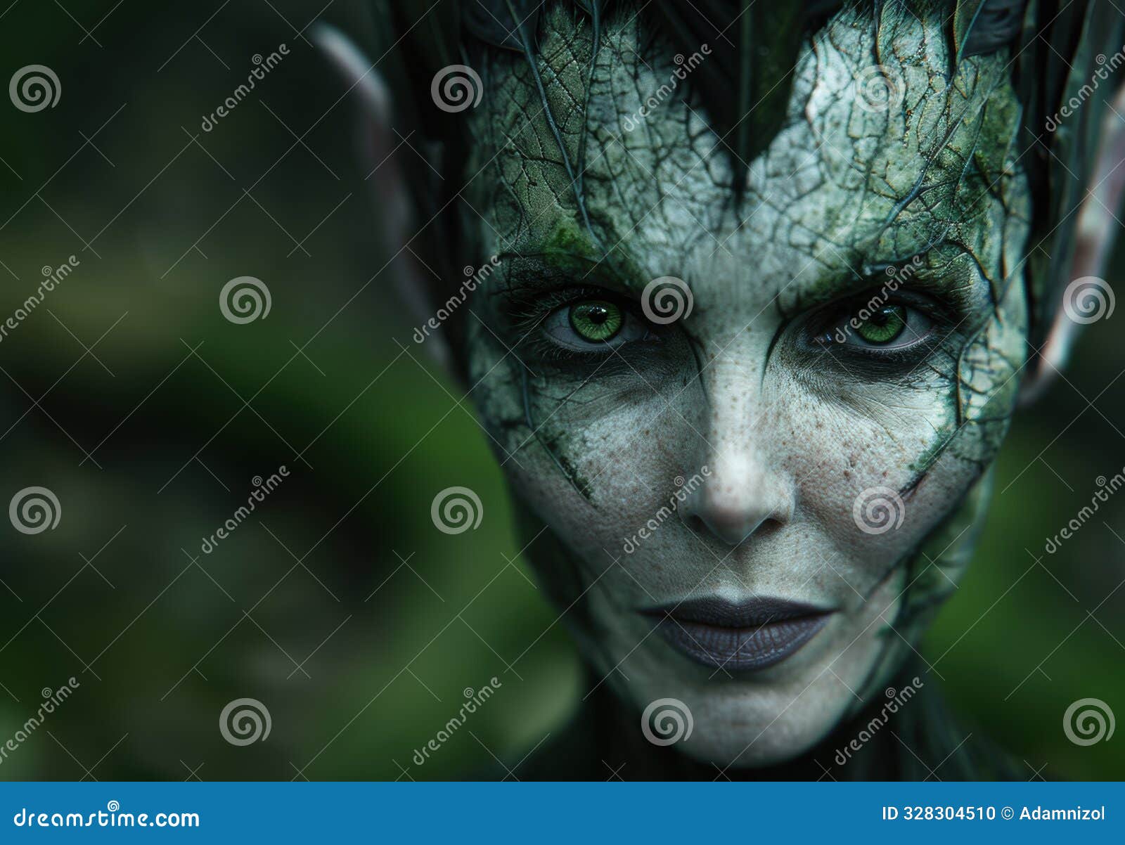 Mysterious Forest Creature with Piercing Green Eyes Stock Illustration ...