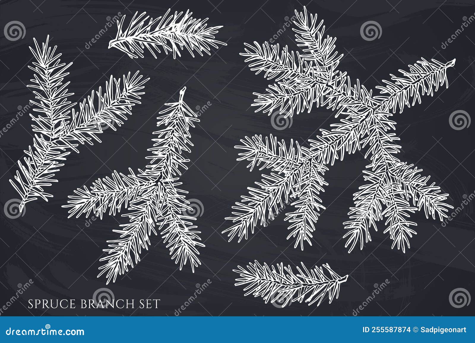 Mysterious Forest Hand Drawn Vector Illustrations Collection. Chalk ...