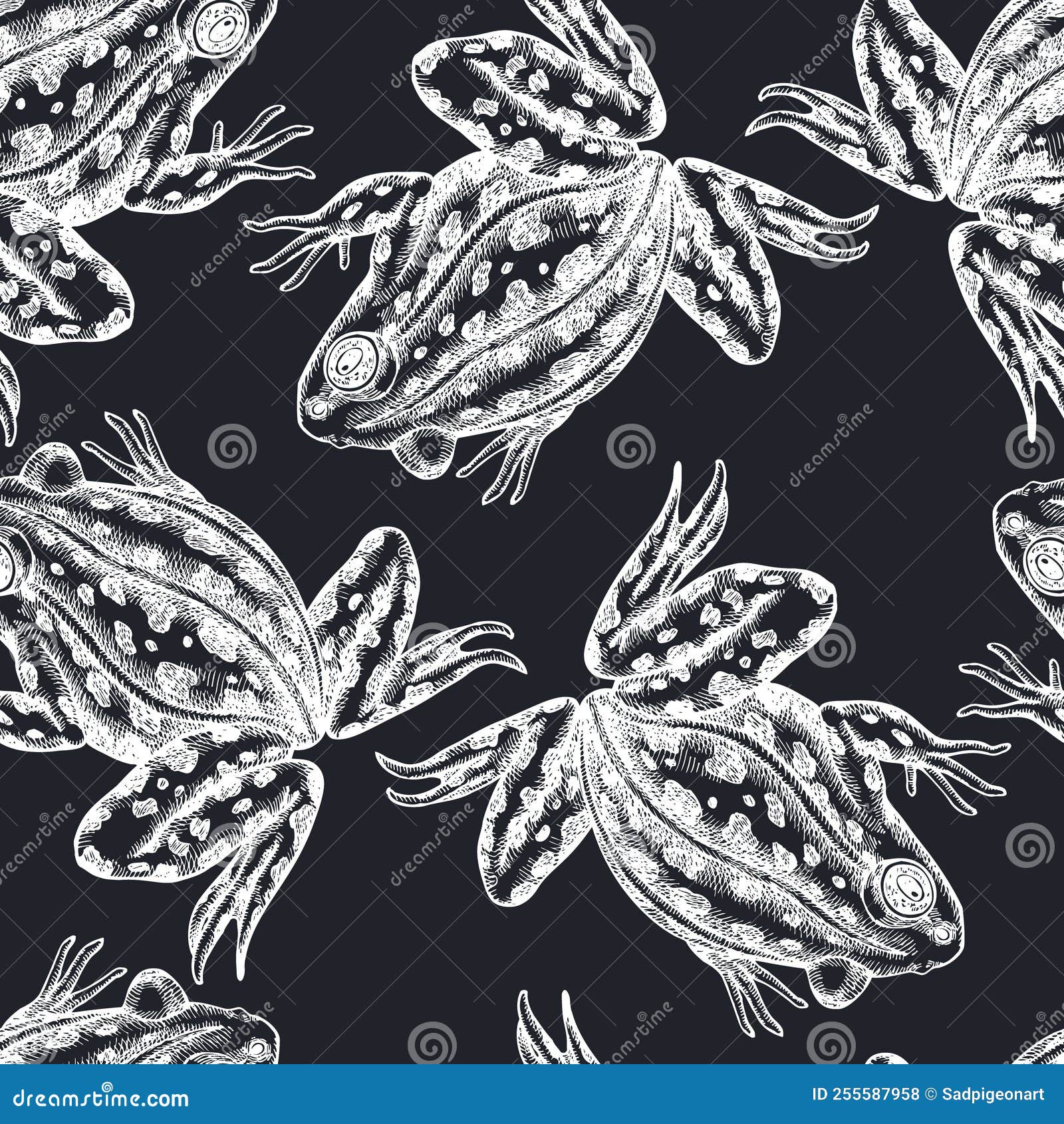 Mysterious Forest Seamless Pattern Background Design. Engraved Style ...