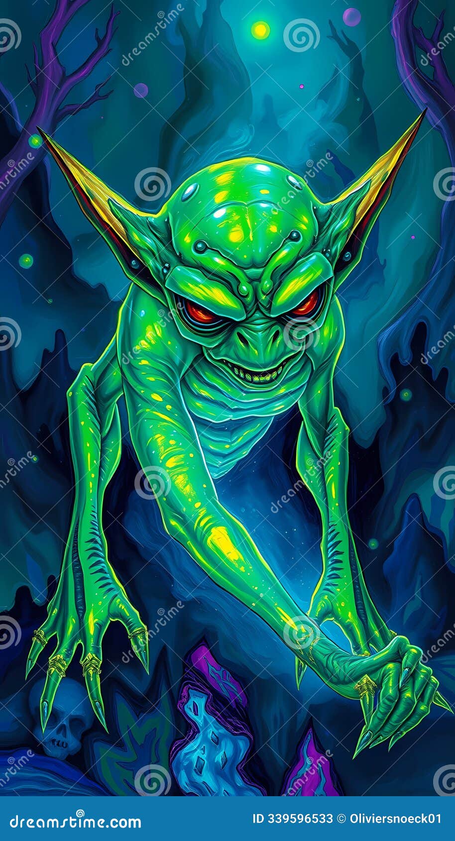 A Mysterious Goblin Creature Stock Illustration - Illustration of ...
