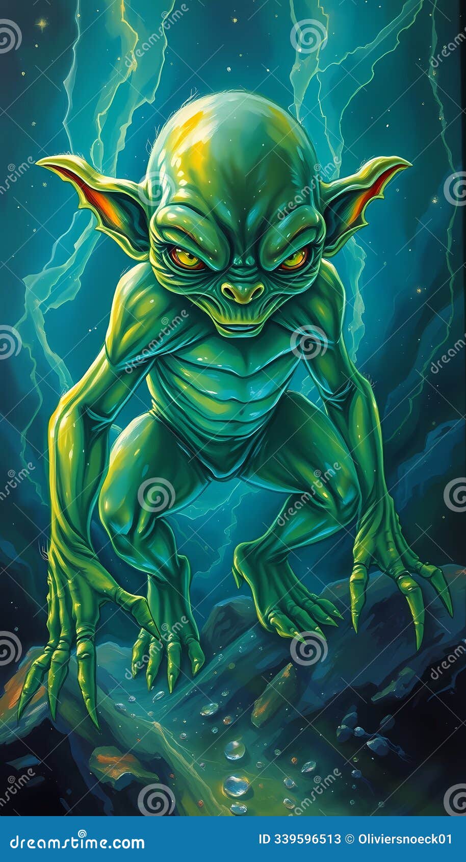 A Mysterious Goblin Creature Stock Illustration - Illustration of ...