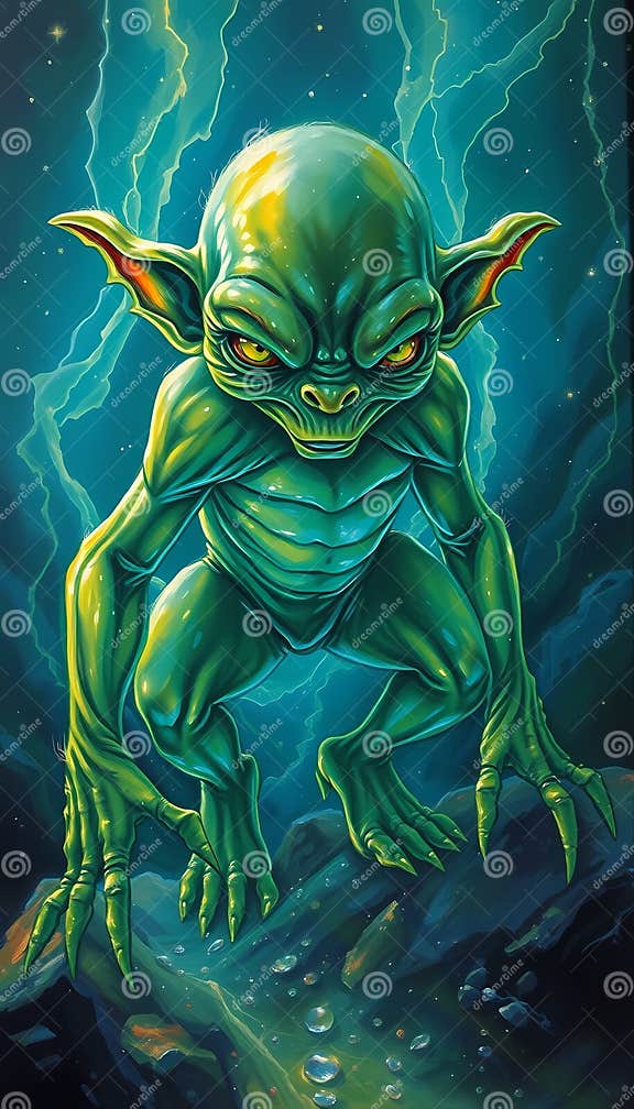 A Mysterious Goblin Creature Stock Illustration - Illustration of ...