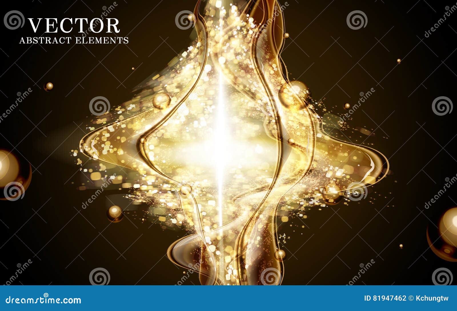 Mysterious Golden Light Flow Stock Vector - Illustration of glory ...