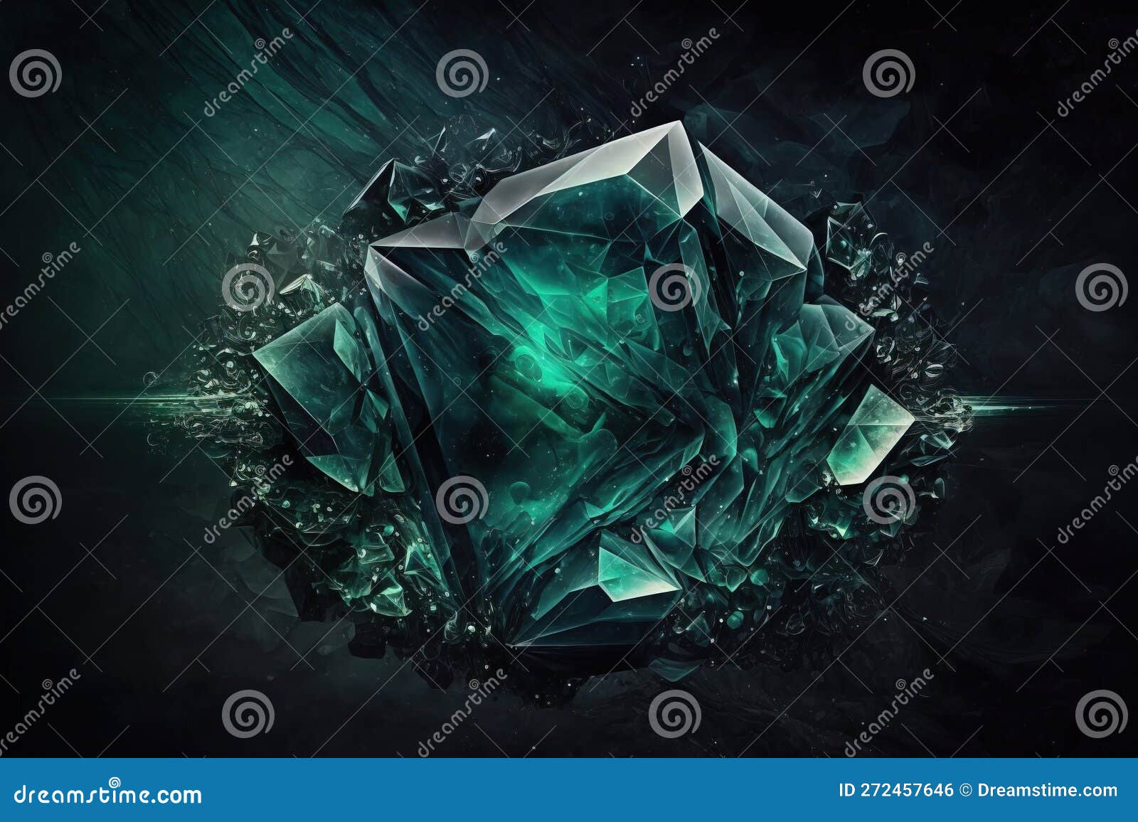 Mysterious Green Crystal Abstract Generative Background Stock ...