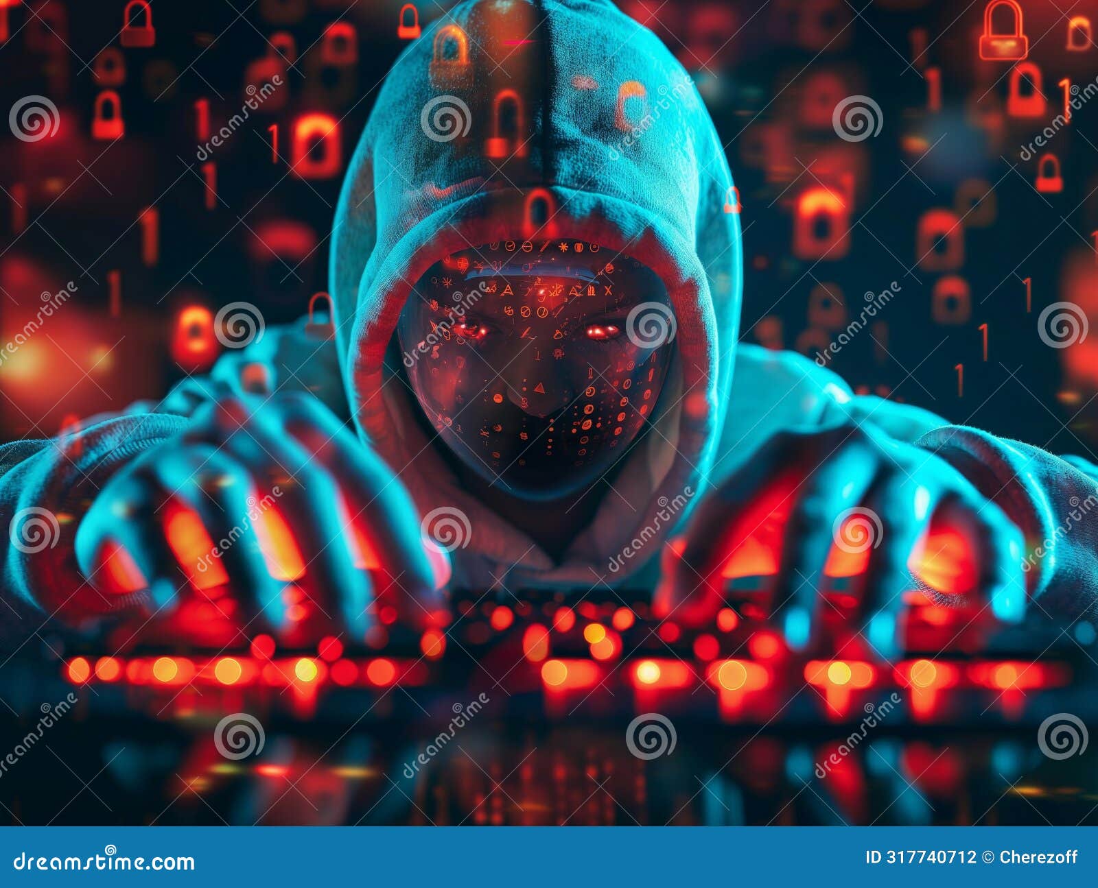 Cybersecurity Hacker in Action Stock Photo - Image of firewall, attack: 317740712