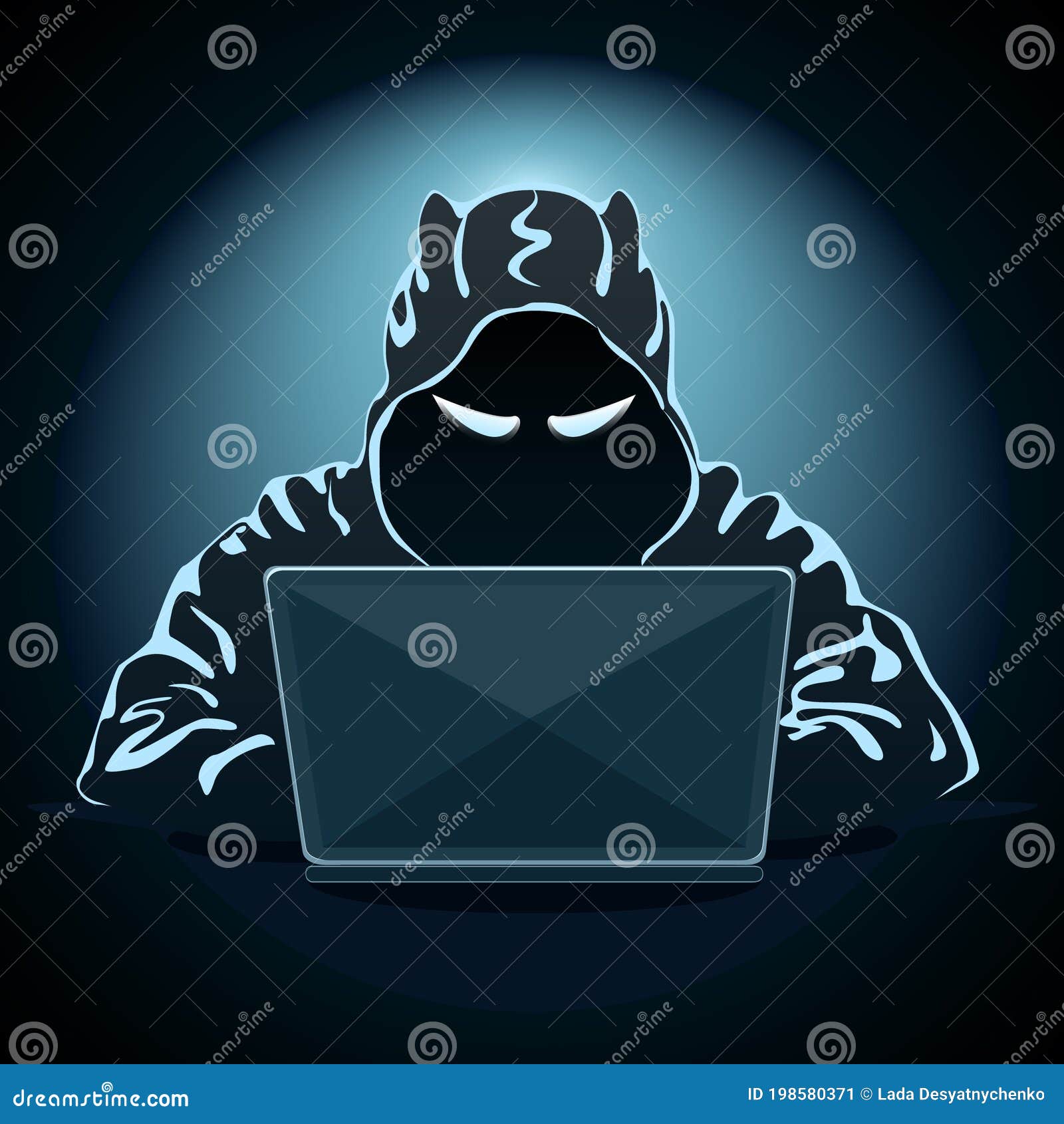 Stalker With Laptop Controls And Intimidates The Victim With Messages ...