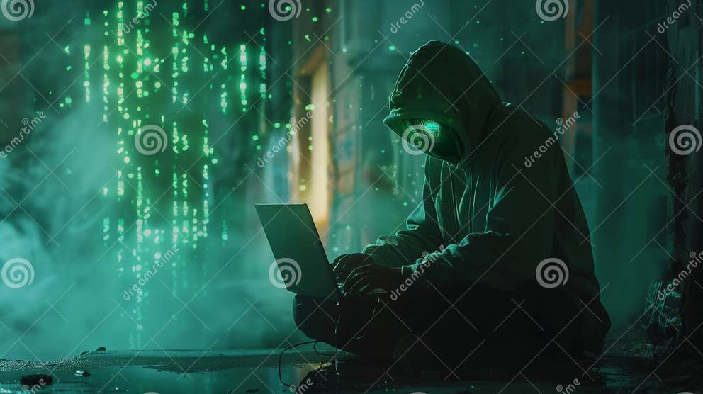 Mysterious Hacker at Work Capturing the Essence of Cybersecurity and ...