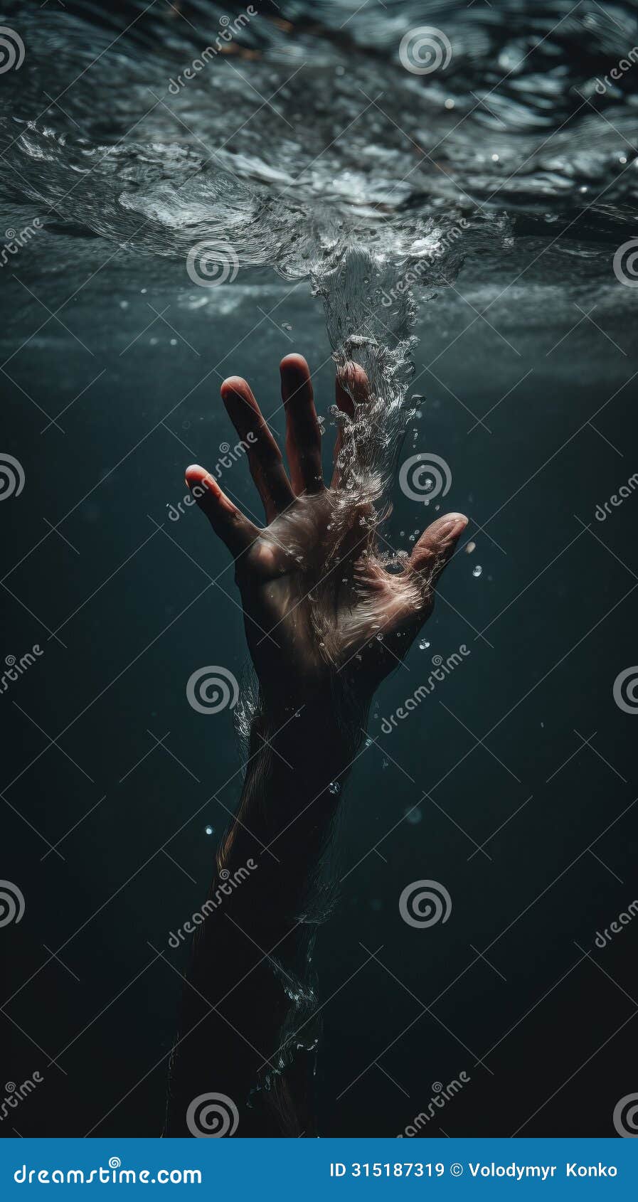A Mysterious Hand Emerging from the Water Stock Image - Image of ...