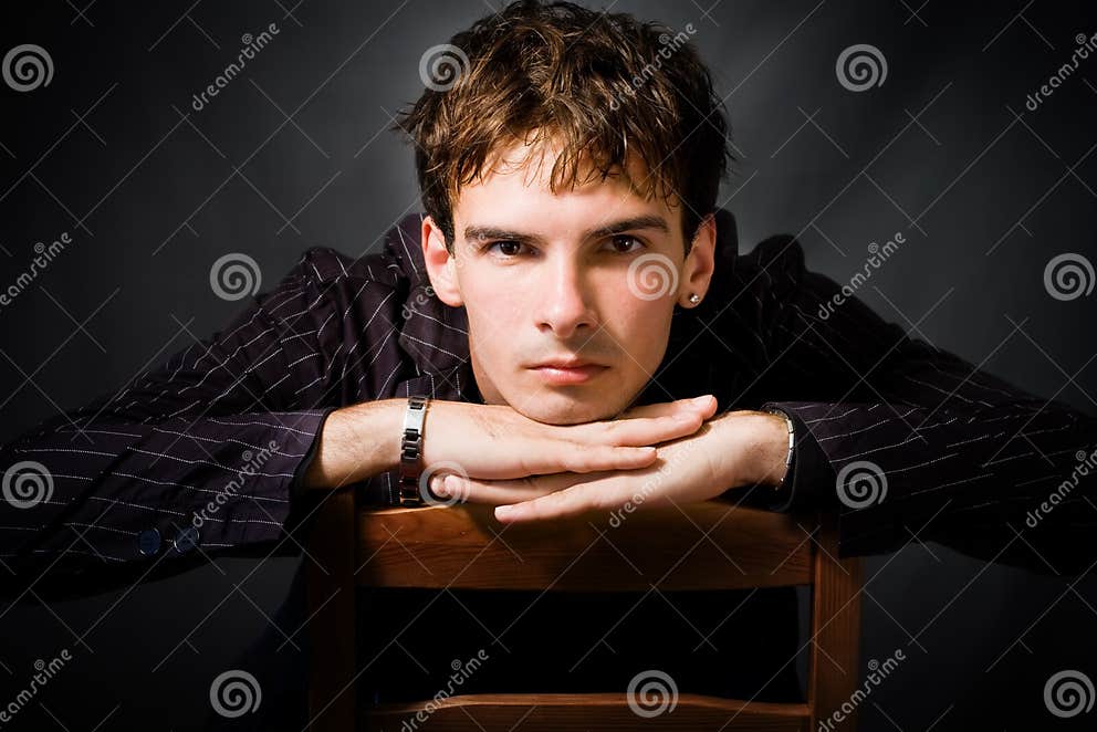 Mysterious Handsome Young Man Stock Image - Image of pensive, modern: 6479035