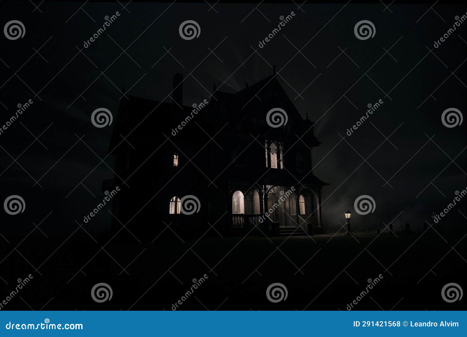 Mysterious Haunted House Under the Moonlight.AI Generated Stock ...
