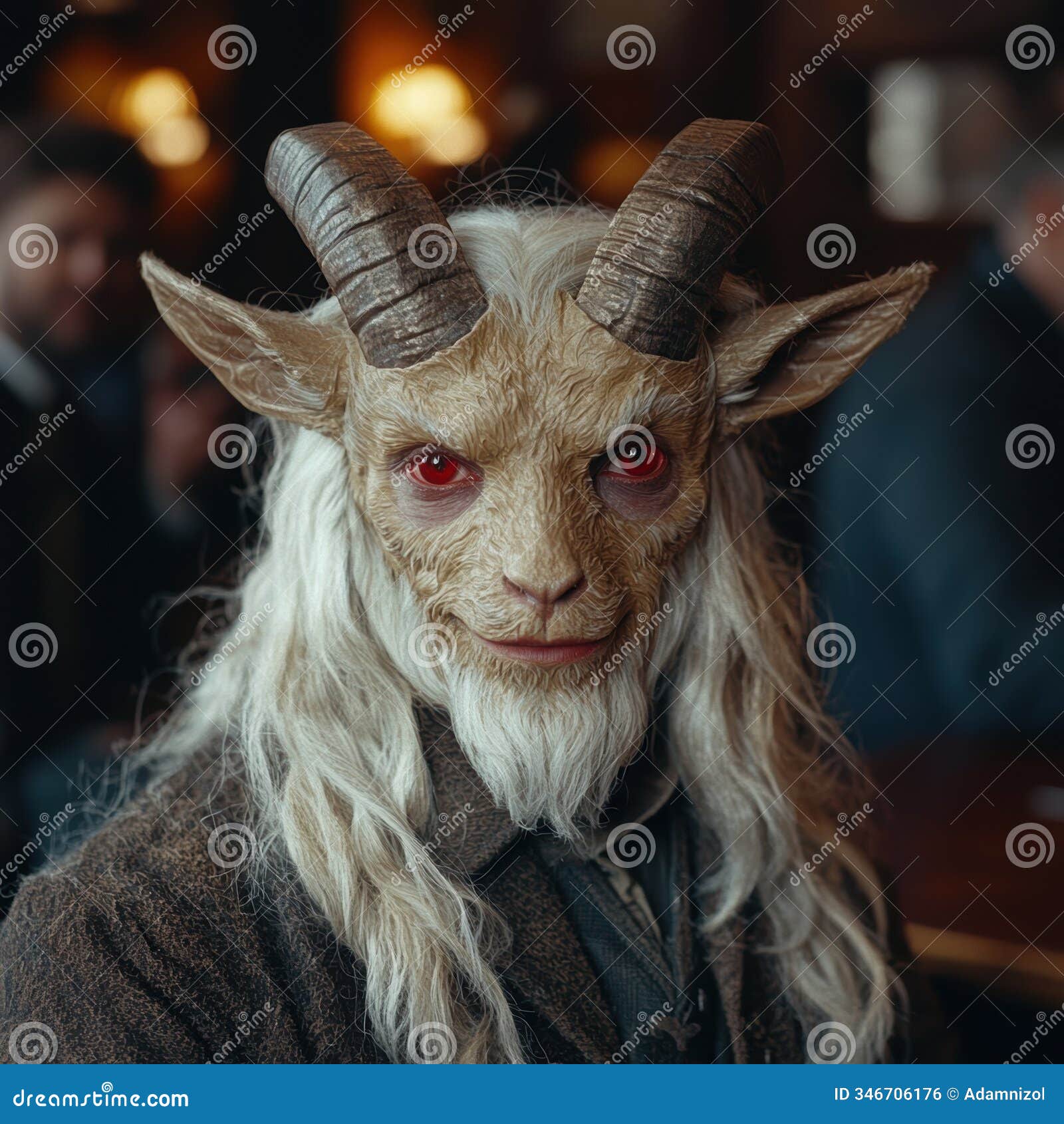 Mysterious Horned Creature With Piercing Eyes Royalty-Free Stock Photo ...
