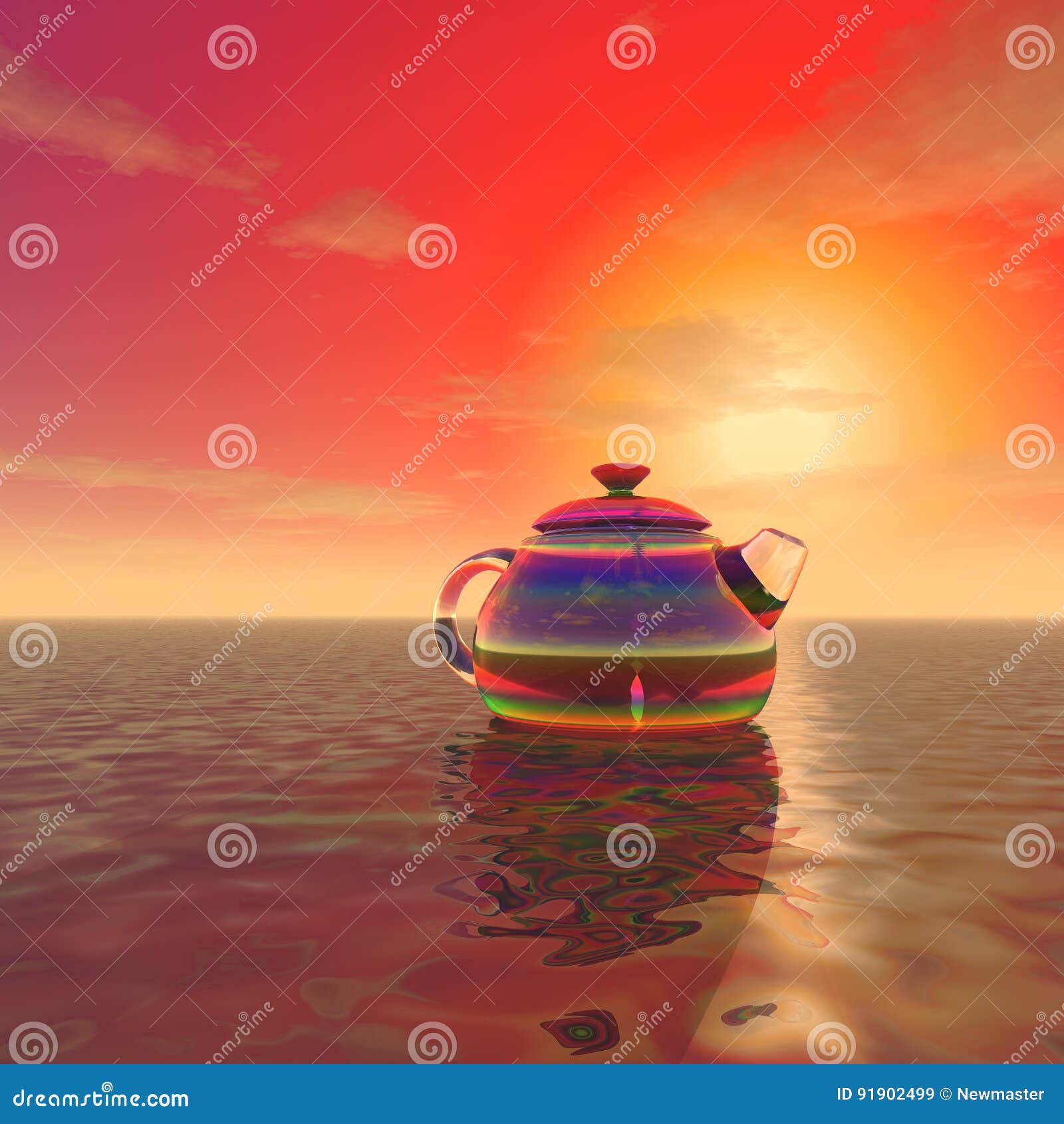 Mysterious huge teapot stock illustration. Illustration of sunset ...