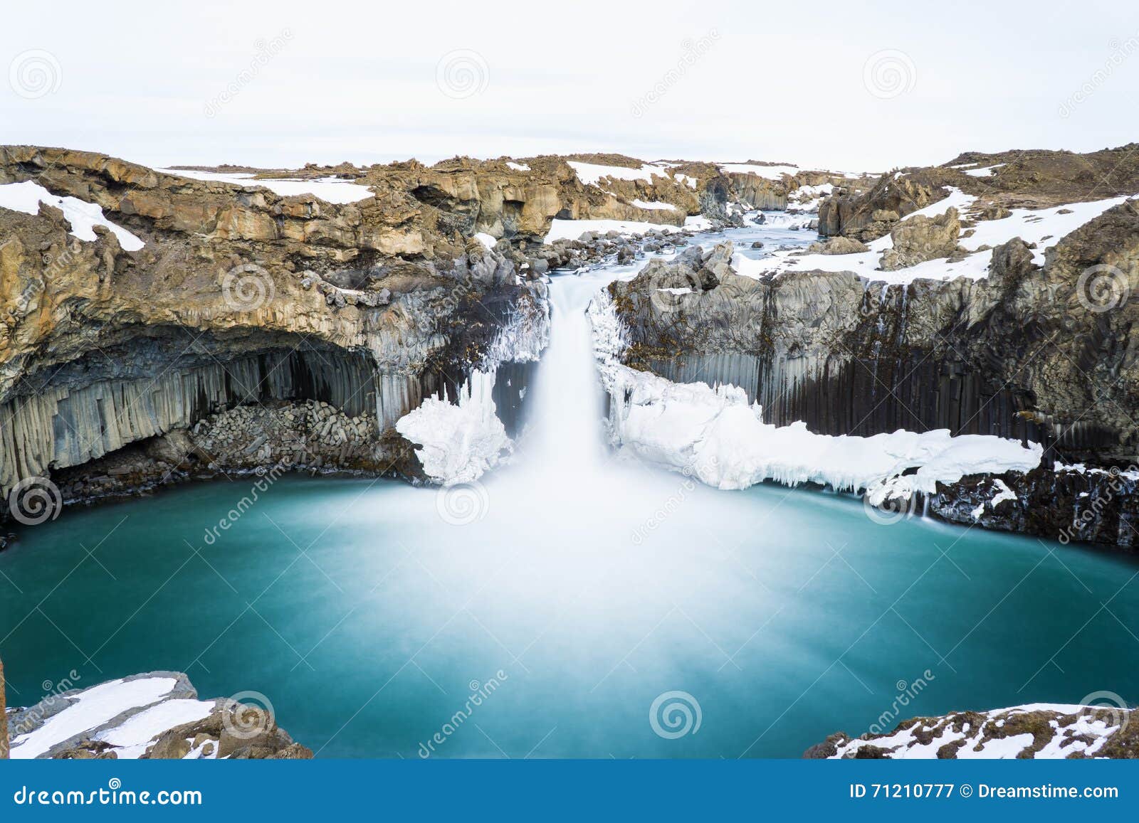 Mysterious Huge Waterfall among Mountain Stock Image - Image of iceland ...