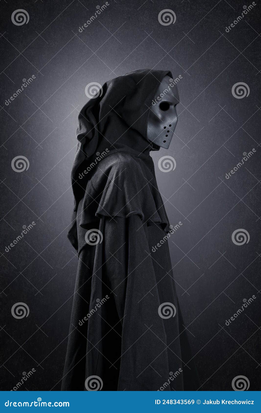 Mysterious Humanoid Alien At Night Over Dark Background Royalty-Free ...