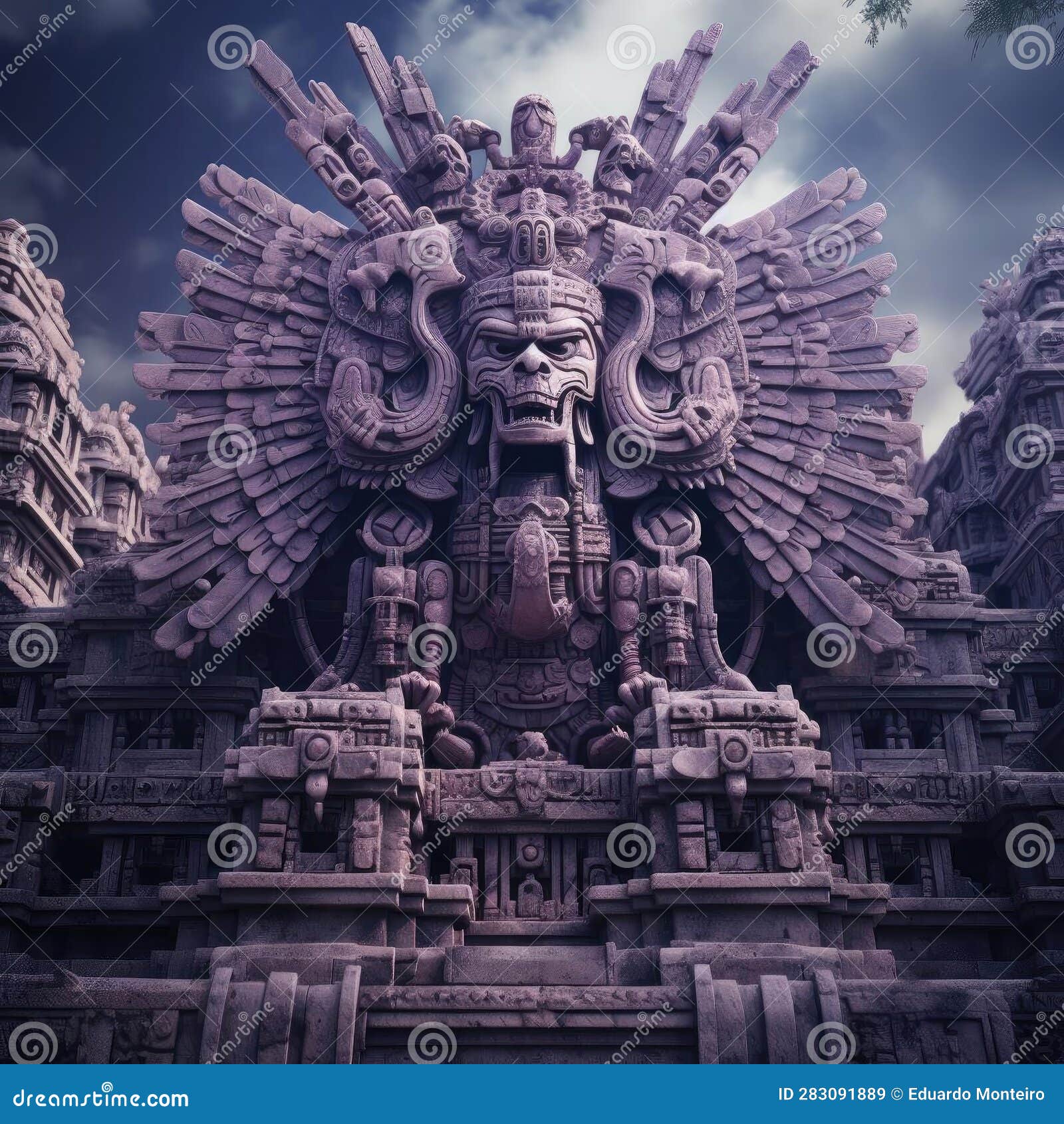 Mysterious, Hyper-detailed 3D Rendering of an Ancient Aztec Temple ...