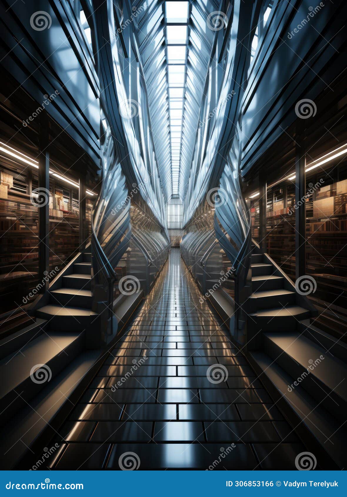 A Mysterious Journey through the Endless Hallway Stock Photo - Image of ...