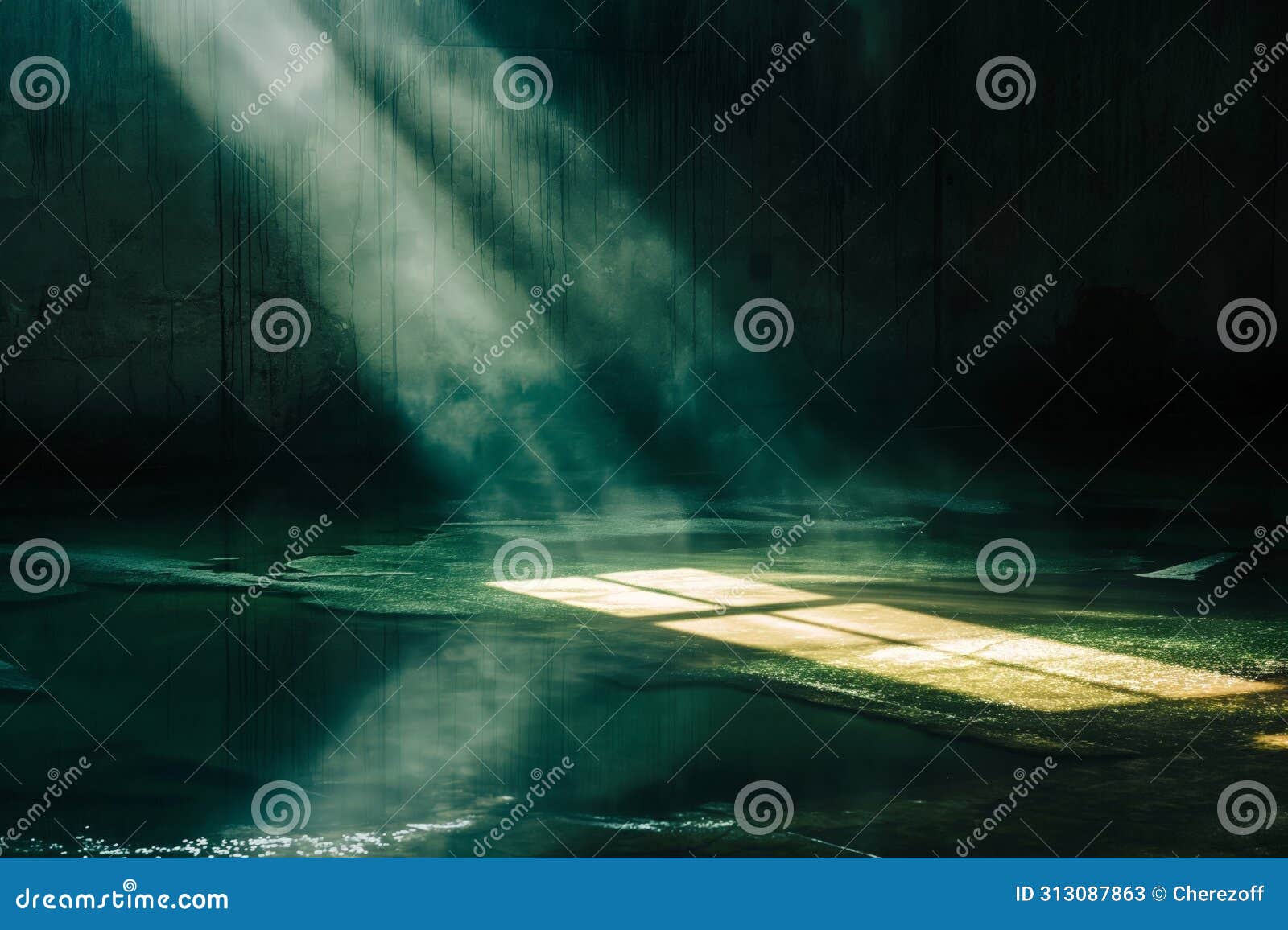 Mysterious Light through Abandoned Warehouse Windows Stock Image ...