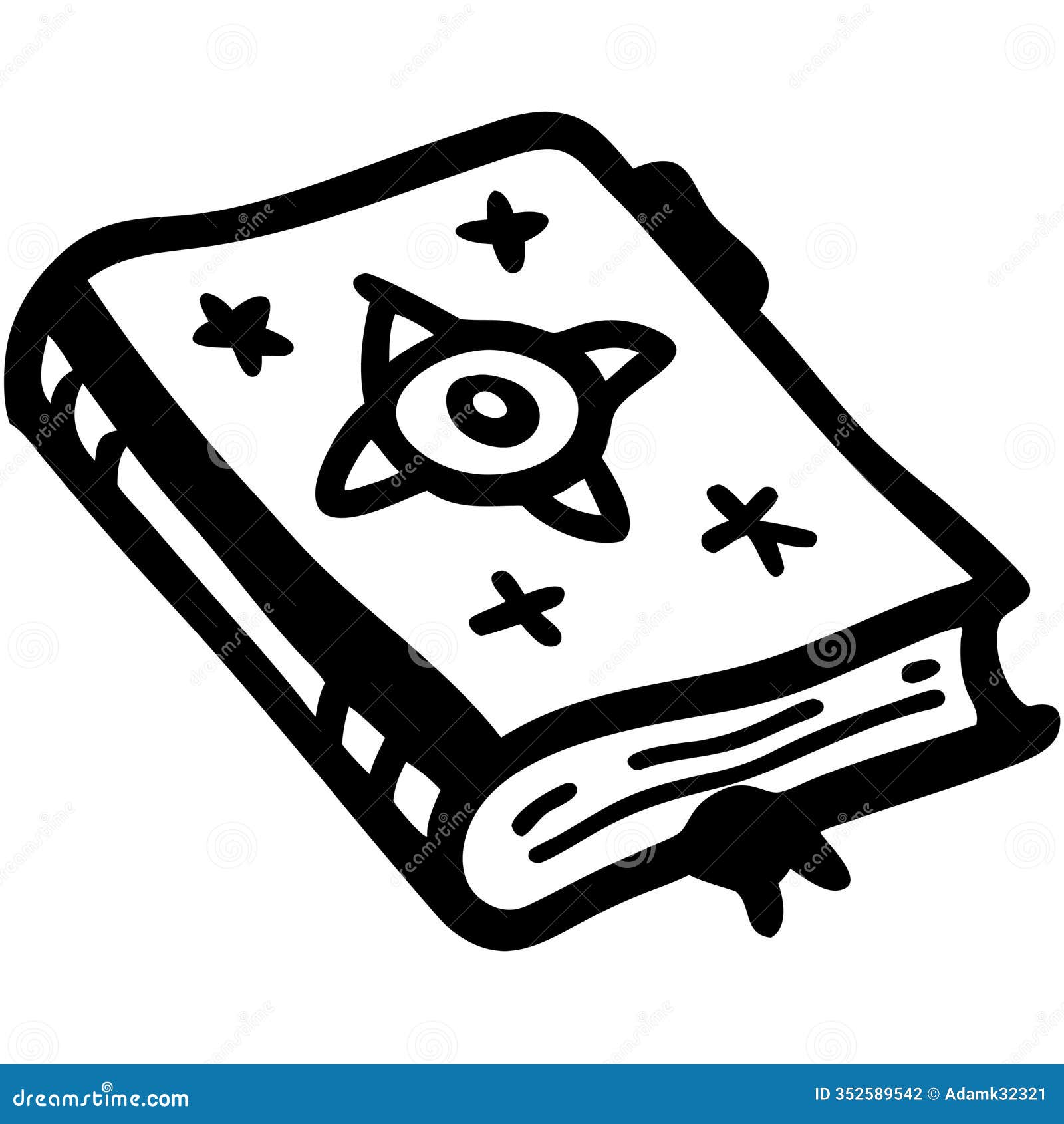 Mysterious Magic Book Vector Illustration for Fantasy Art and Design ...