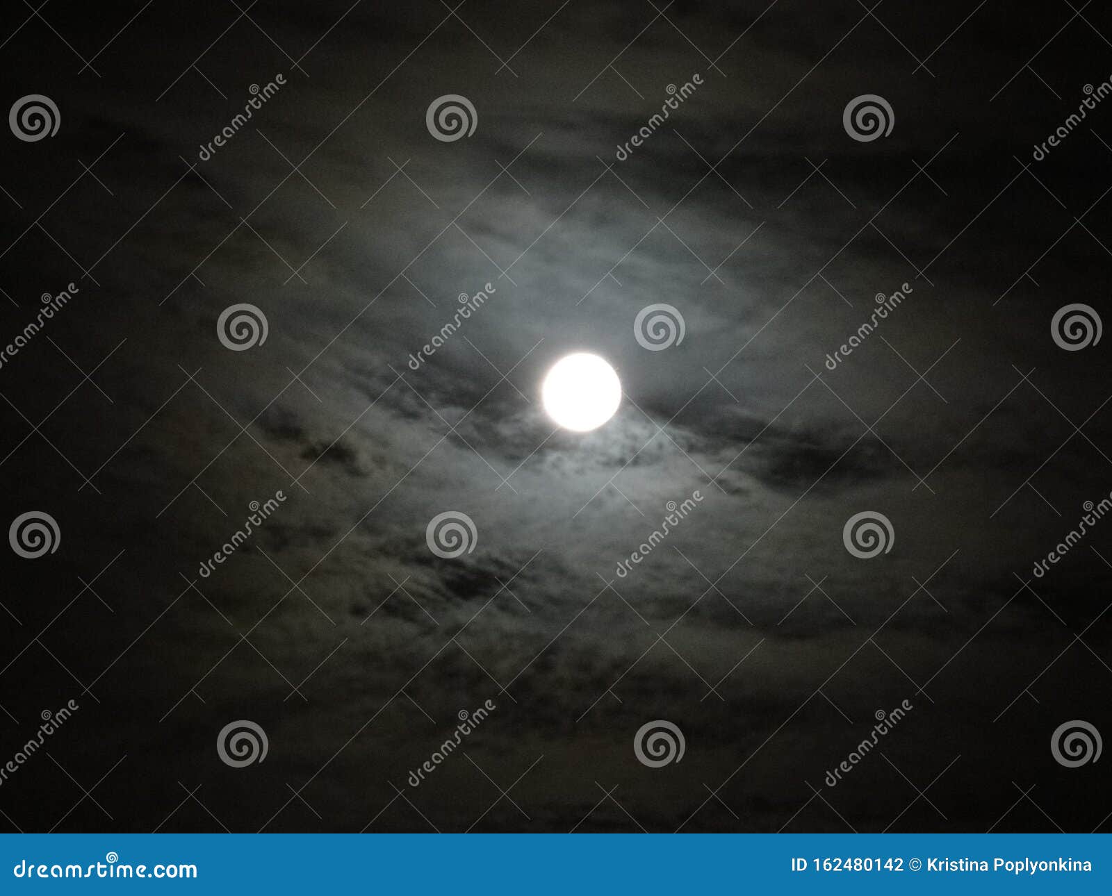 Full Moon at Night Behind the Clouds Stock Photo - Image of clouds ...
