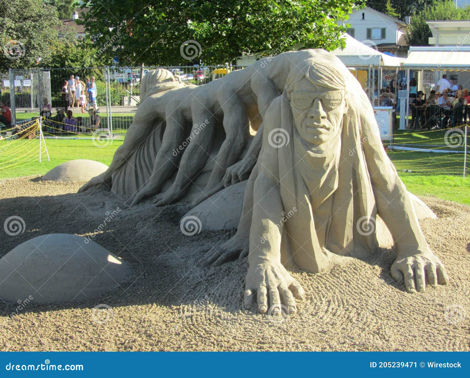 Mysterious Males Sculpture Made of Sand Editorial Photo - Image of work ...