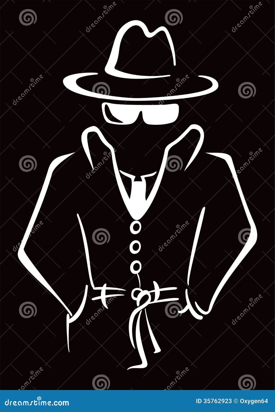 Mysterious man in the hat stock vector. Illustration of mysterious ...