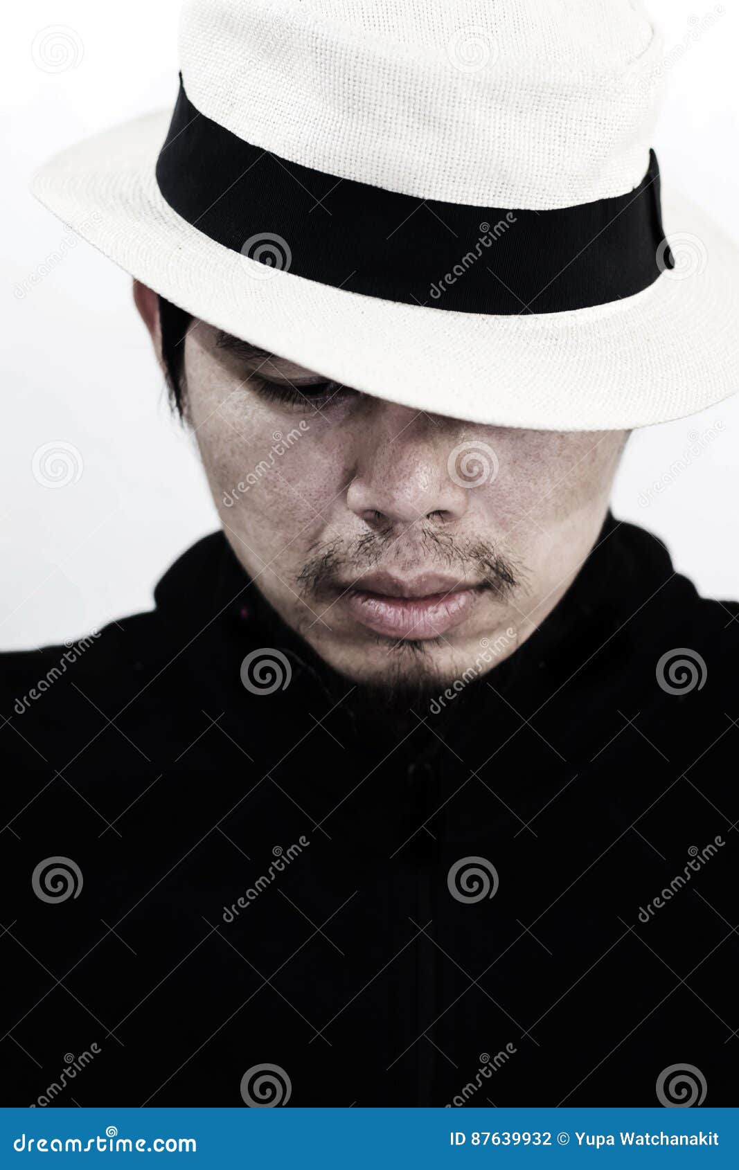 Mysterious man with hat stock photo. Image of stranger - 87639932