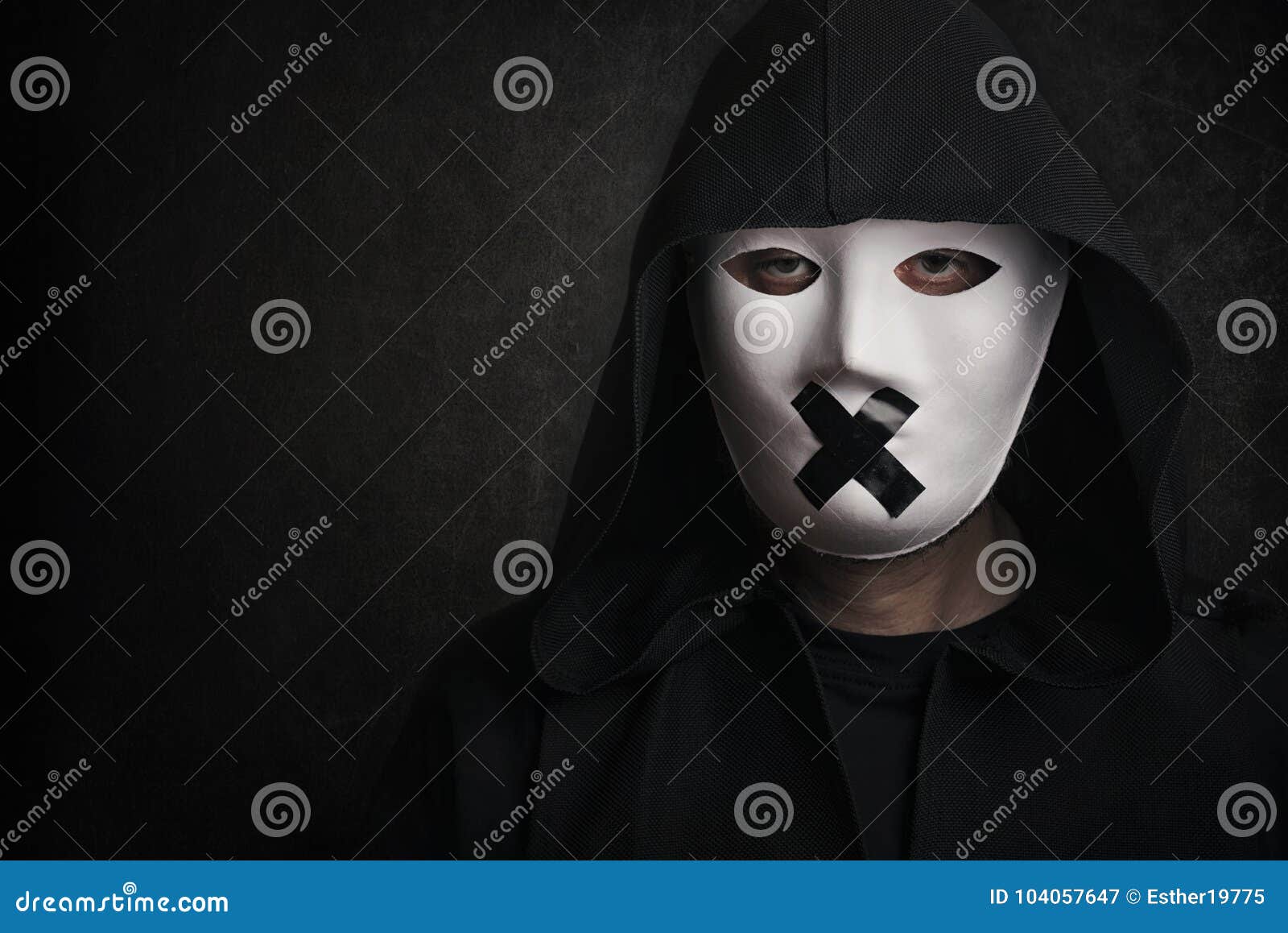 Mysterious man with mask stock image. Image of mask - 104057647