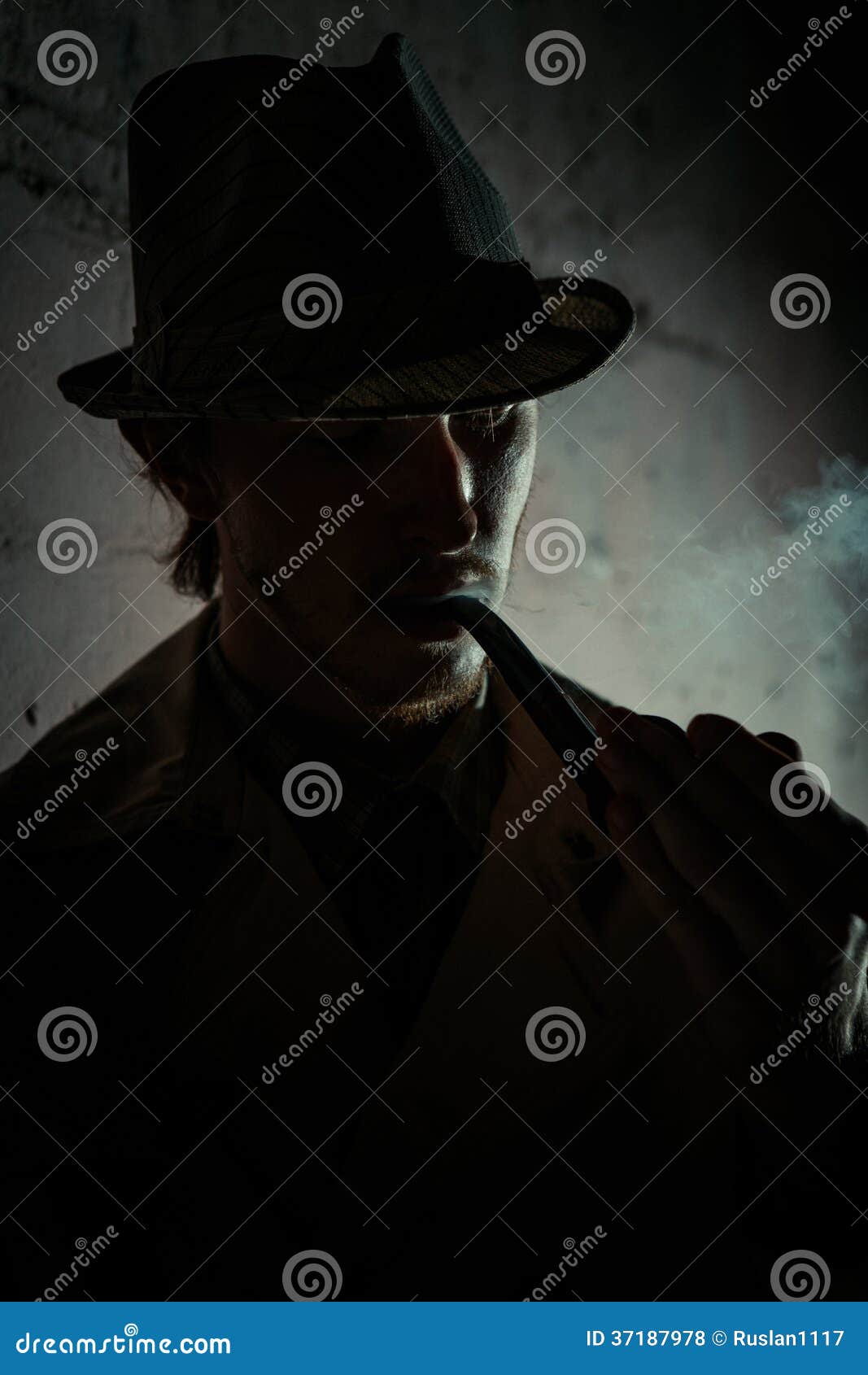 Mysterious Man Retro Portrait Stock Photo - Image of moody, male: 37187978