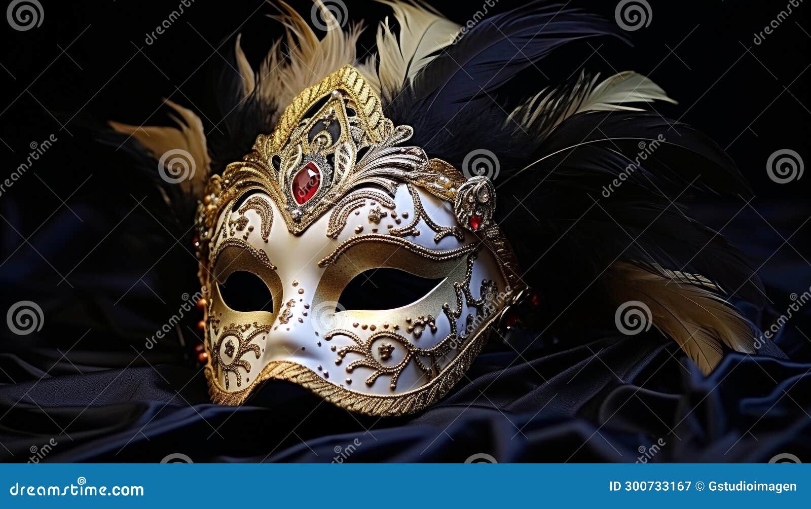 Mysterious Mask Hides Elegance at Glamorous Masquerade Party Generated ...